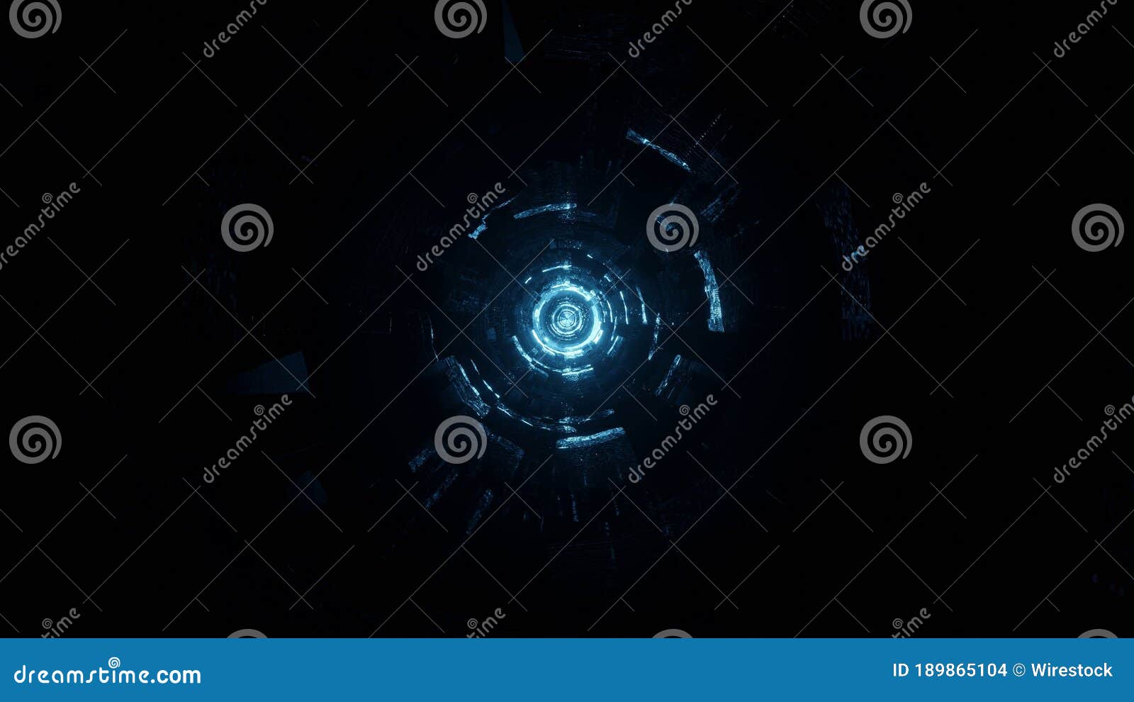 3D Rendering of a Small Light Blue Circle on the Center Surrounded with ...