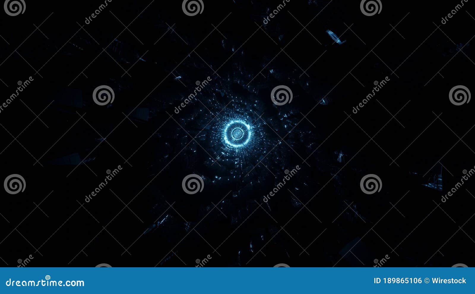 3D Rendering of a Small Light Blue Circle on the Center Surrounded with ...