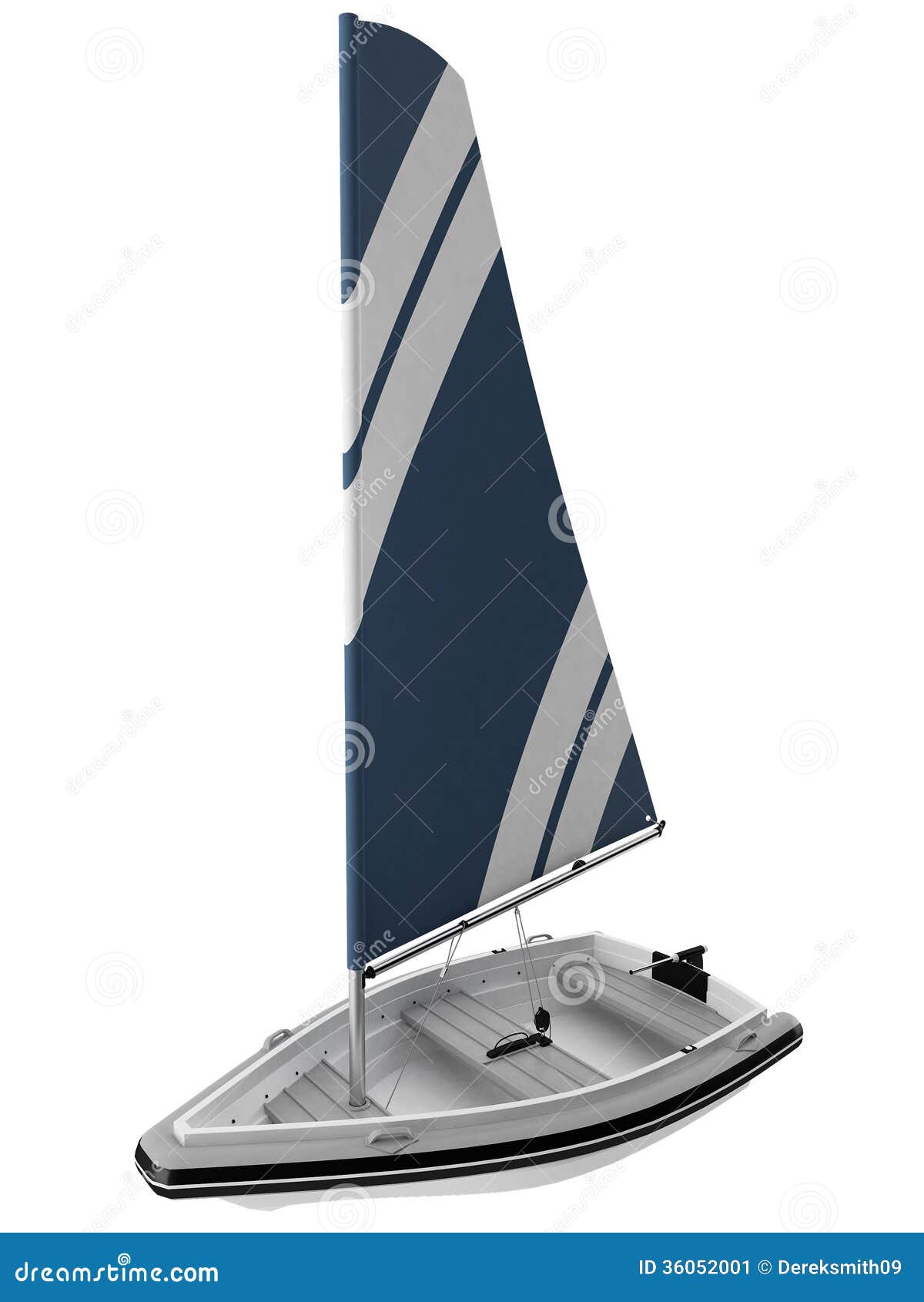 3d Rendering of a Small Sailboat Stock Illustration - Illustration of ...