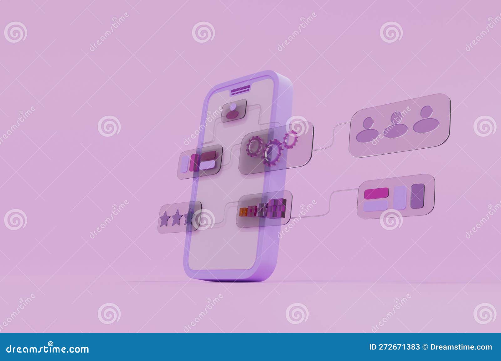 3D Rendering Smartphone Mockup Create User Interface Management ...