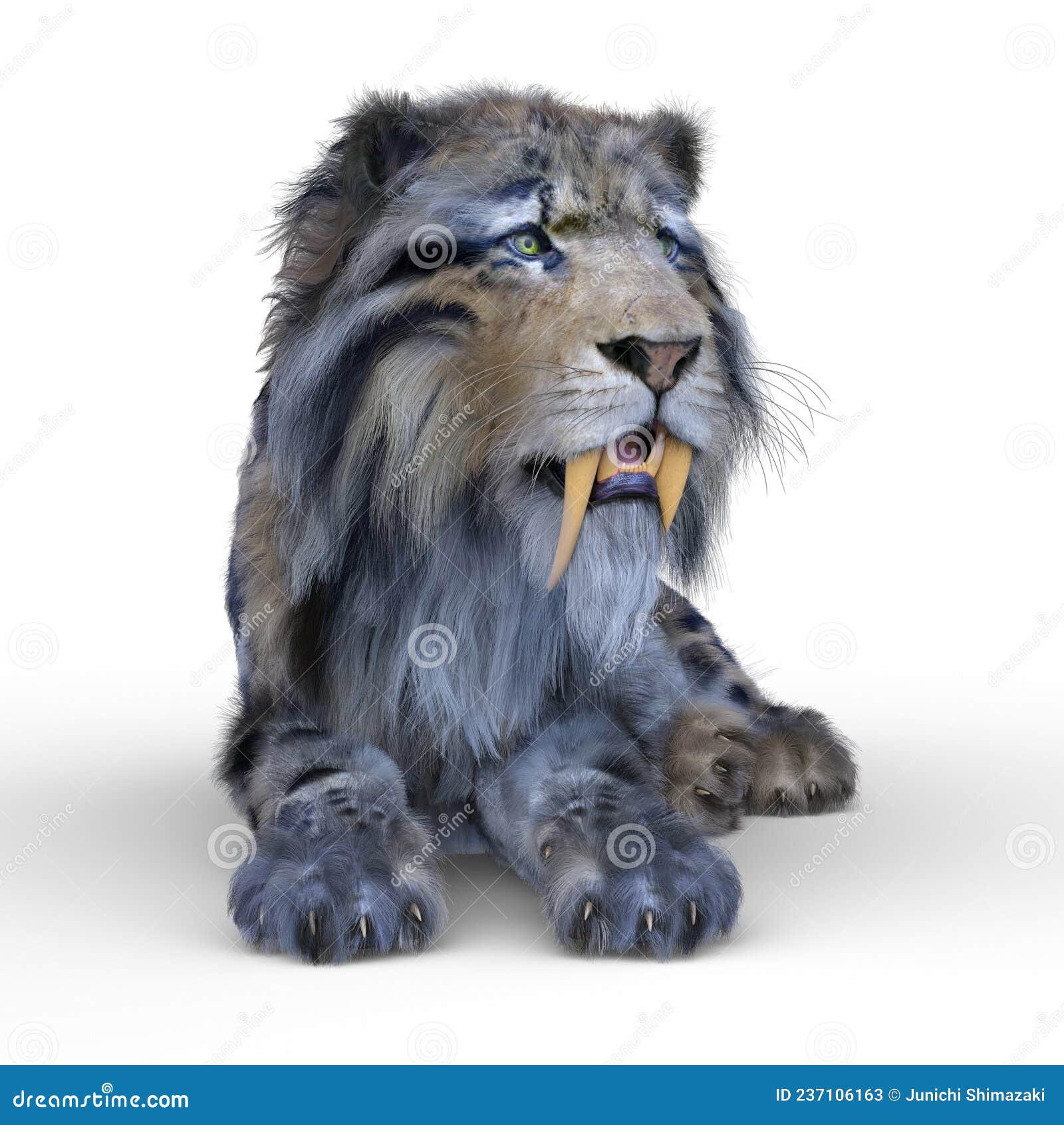 3D Rendering Of A Smilodon Skeleton Or Saber Toothed Tiger A Genus Of ...