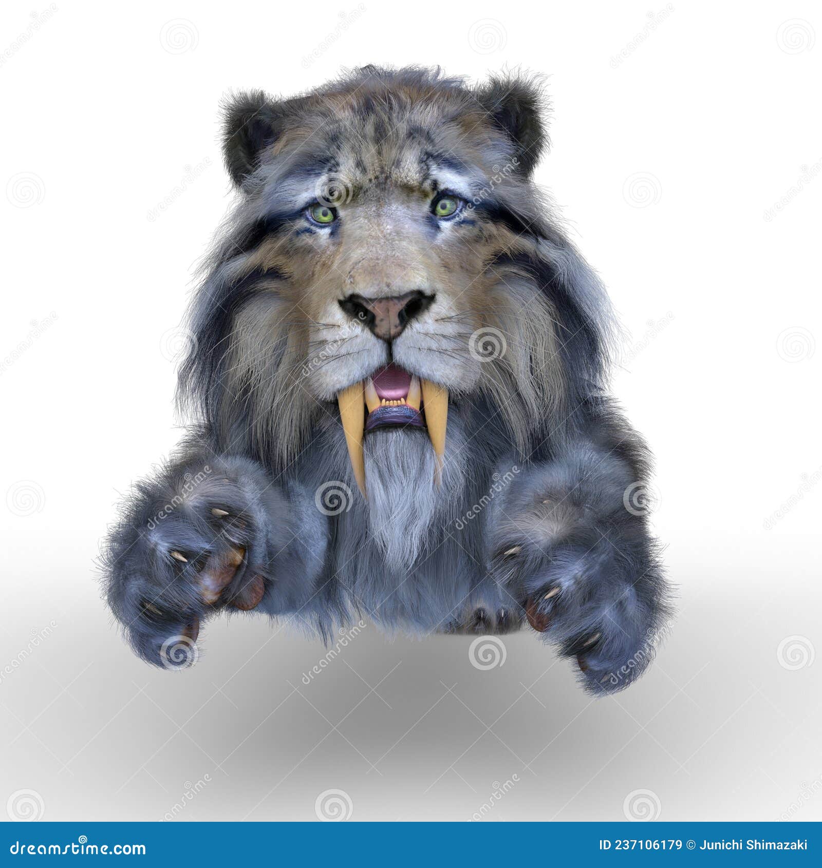 3D Rendering Of A Smilodon Skeleton Or Saber Toothed Tiger A Genus Of ...