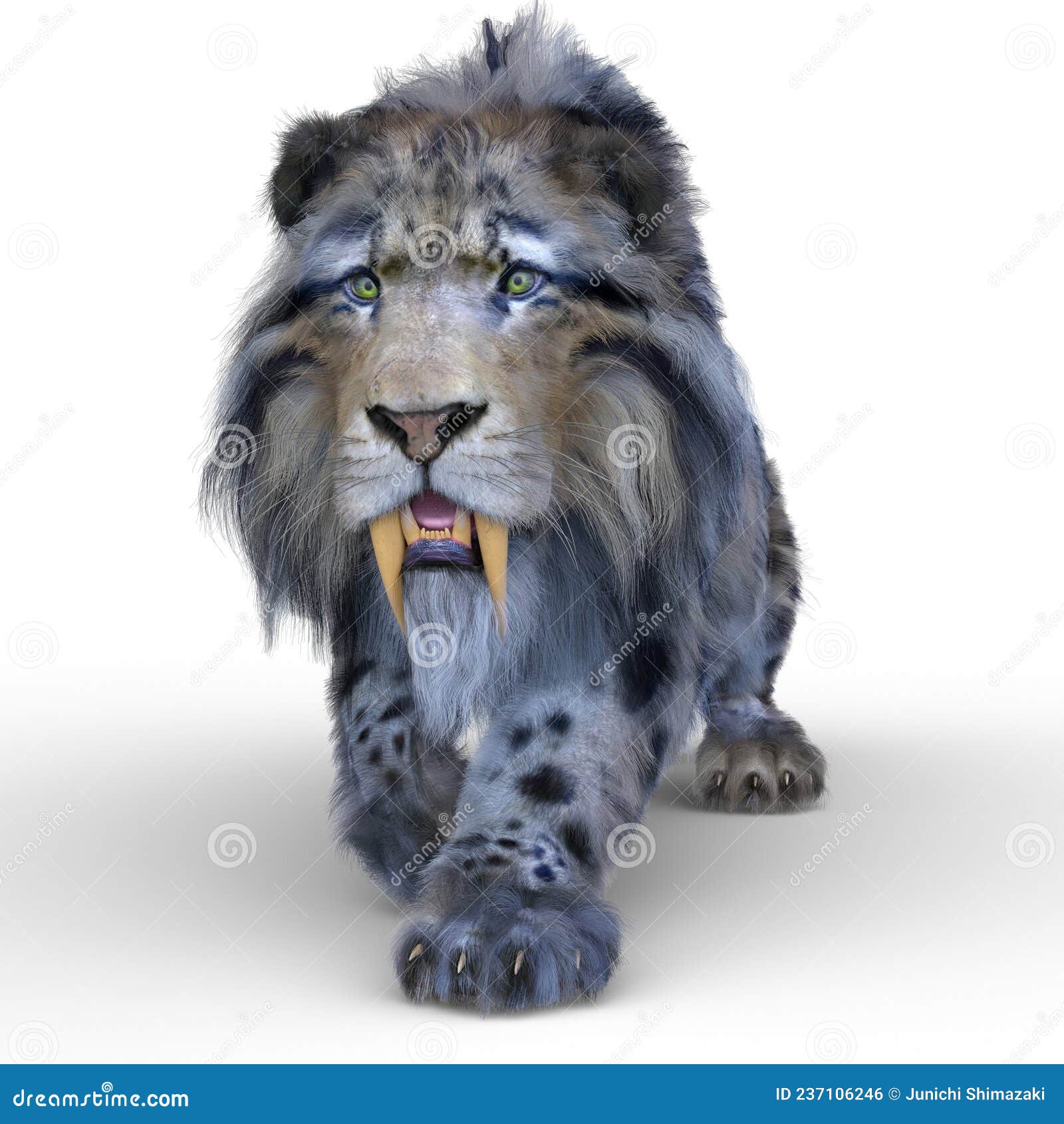 3D Rendering Of A Smilodon Skeleton Or Saber Toothed Tiger A Genus Of ...