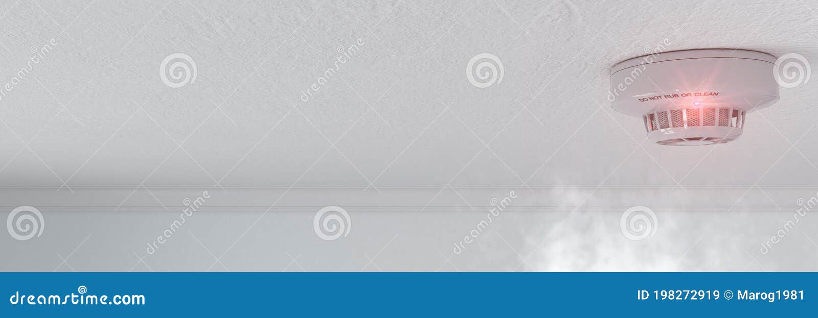 3d Rendering of a Smoke Detector Mounted on the Ceiling of an Apartment ...