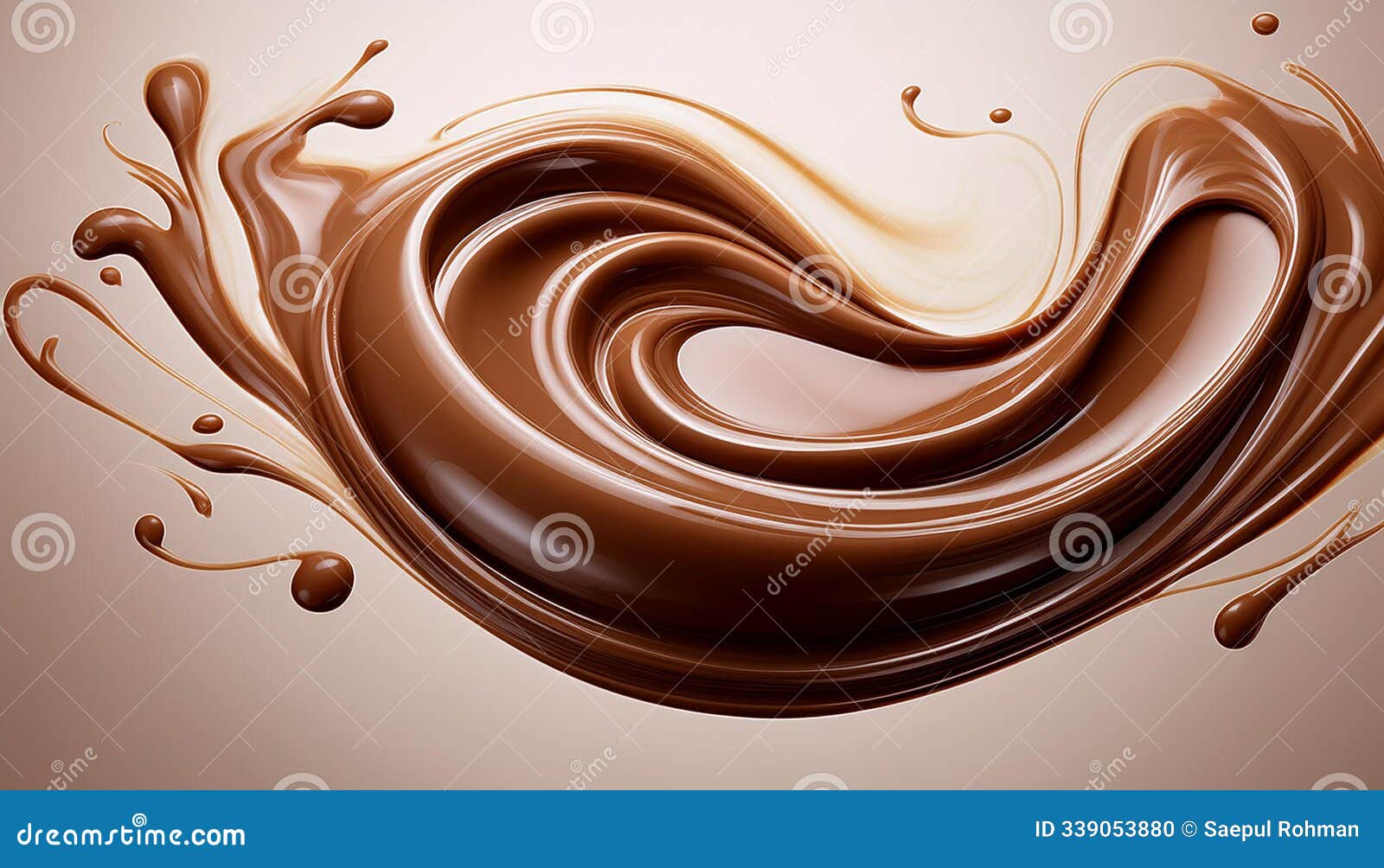 Splash of Melted Chocolate in a Container with a White Background Stock ...