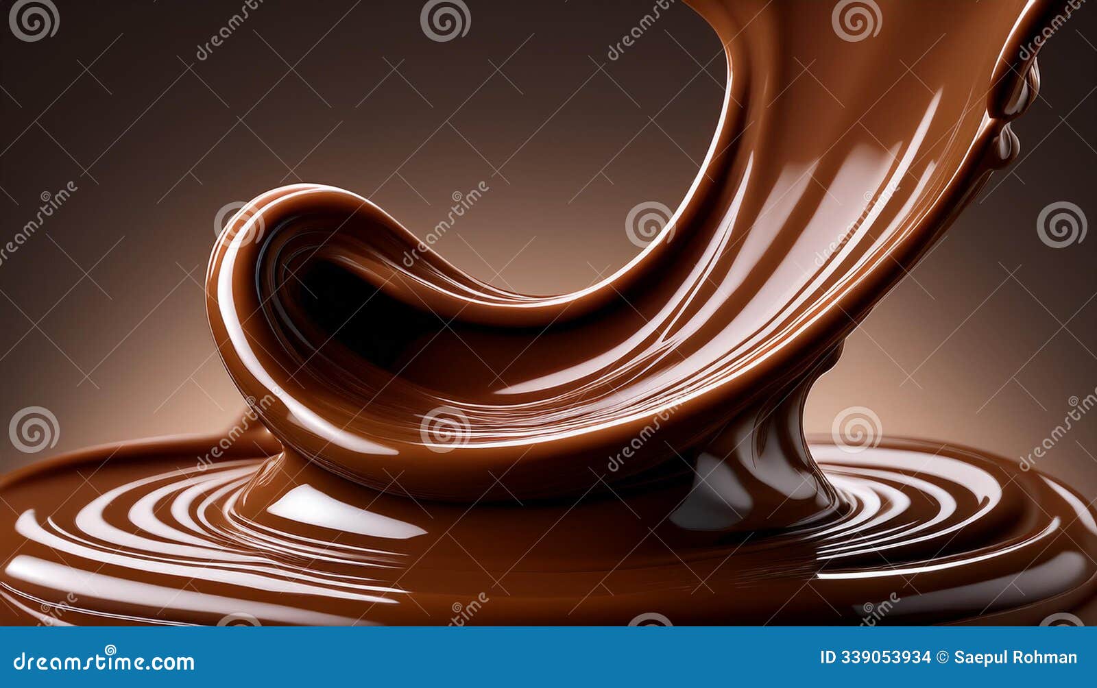 Splash of Melted Chocolate in a Container with a White Background Stock ...