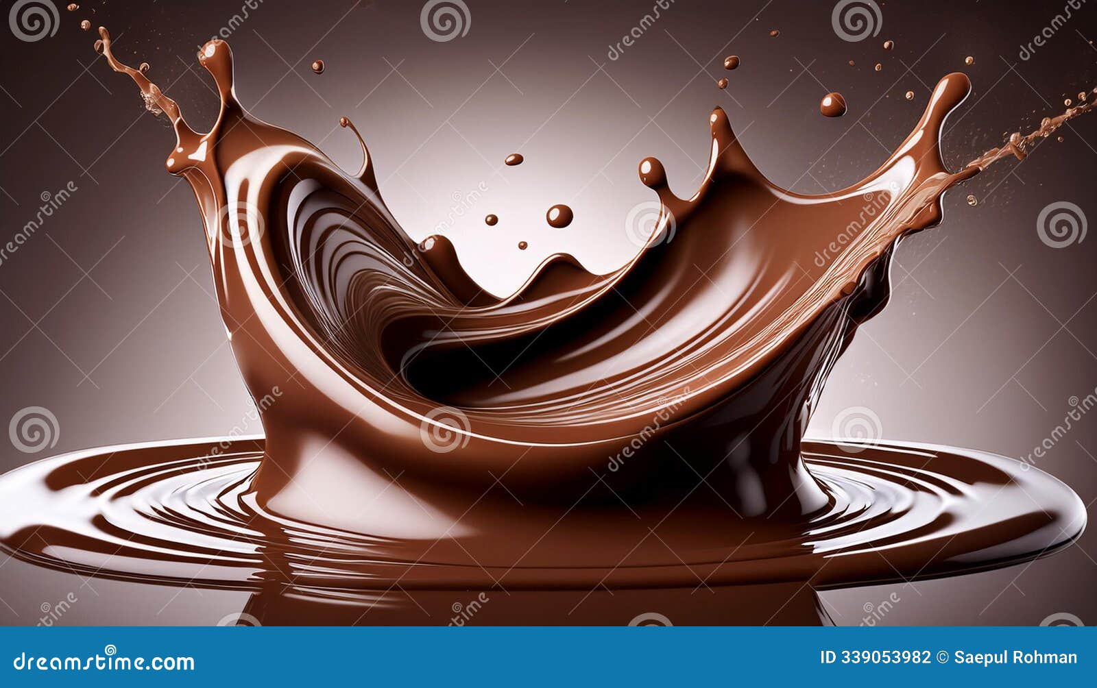 Splash of Melted Chocolate in a Container with a White Background Stock ...