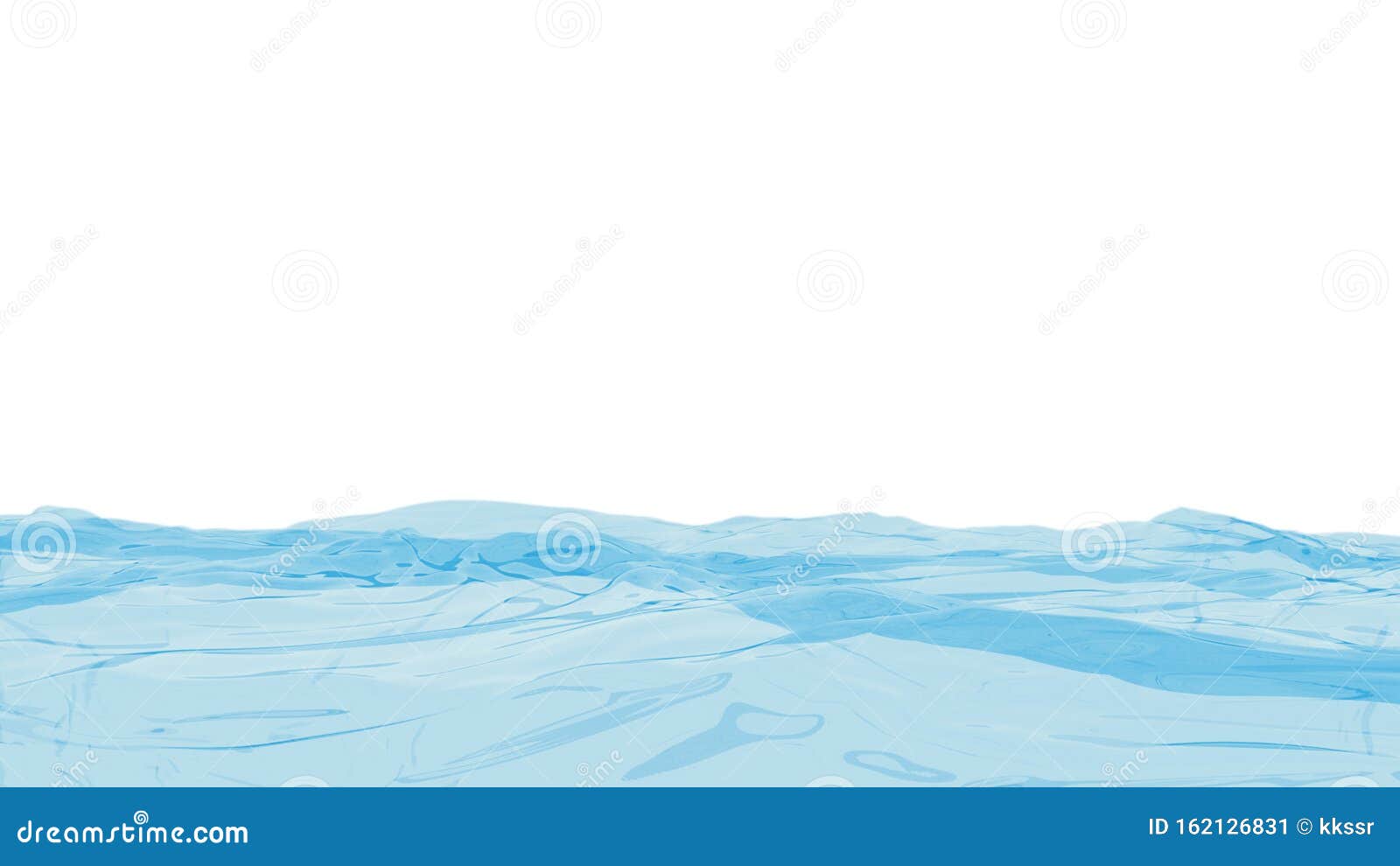 3D Rendering of Smooth Soft Blue Water on Solid White Background. Stock ...