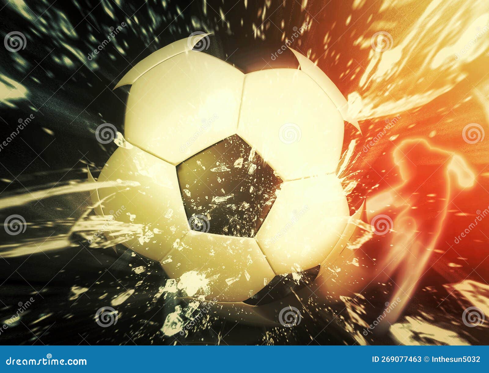 3d Rendering Soccer Ball Background with Composite Explosion Effect ...