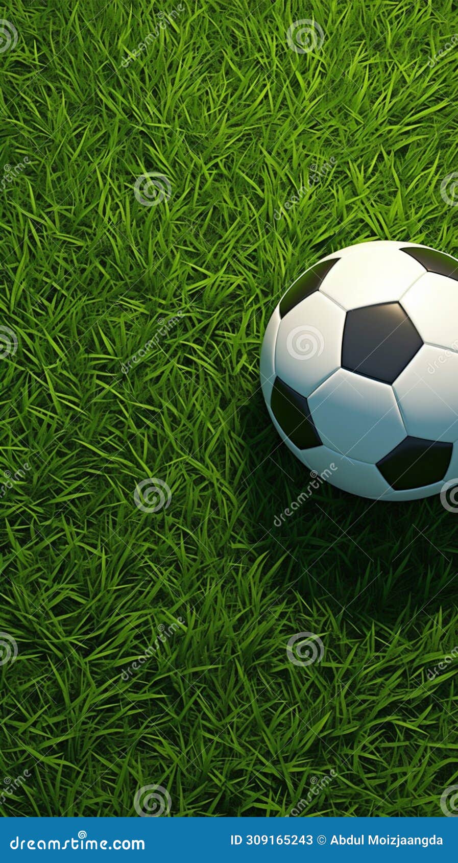 3D Rendering Soccer Ball Basic Pattern on Vibrant Green Field Stock ...