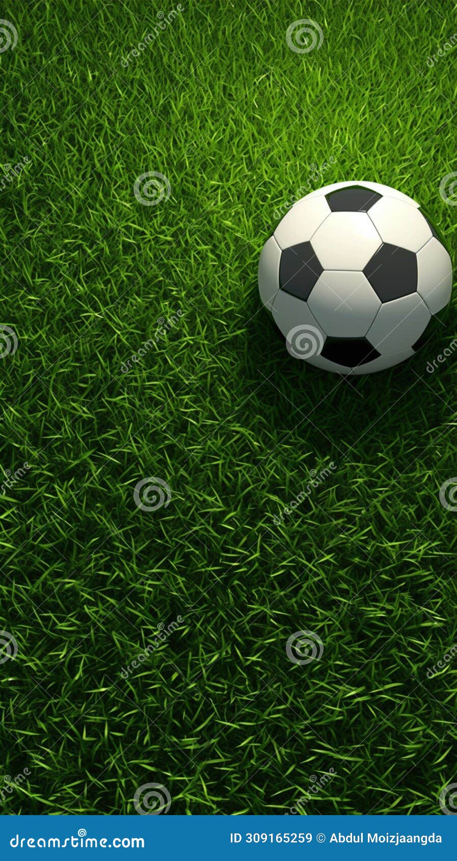3D Rendering Soccer Ball Basic Pattern on Vibrant Green Field Stock ...