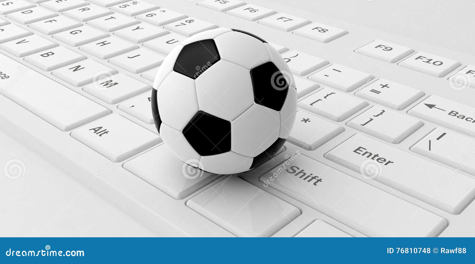 3d Rendering Soccer Ball on a Keyboard Stock Illustration ...