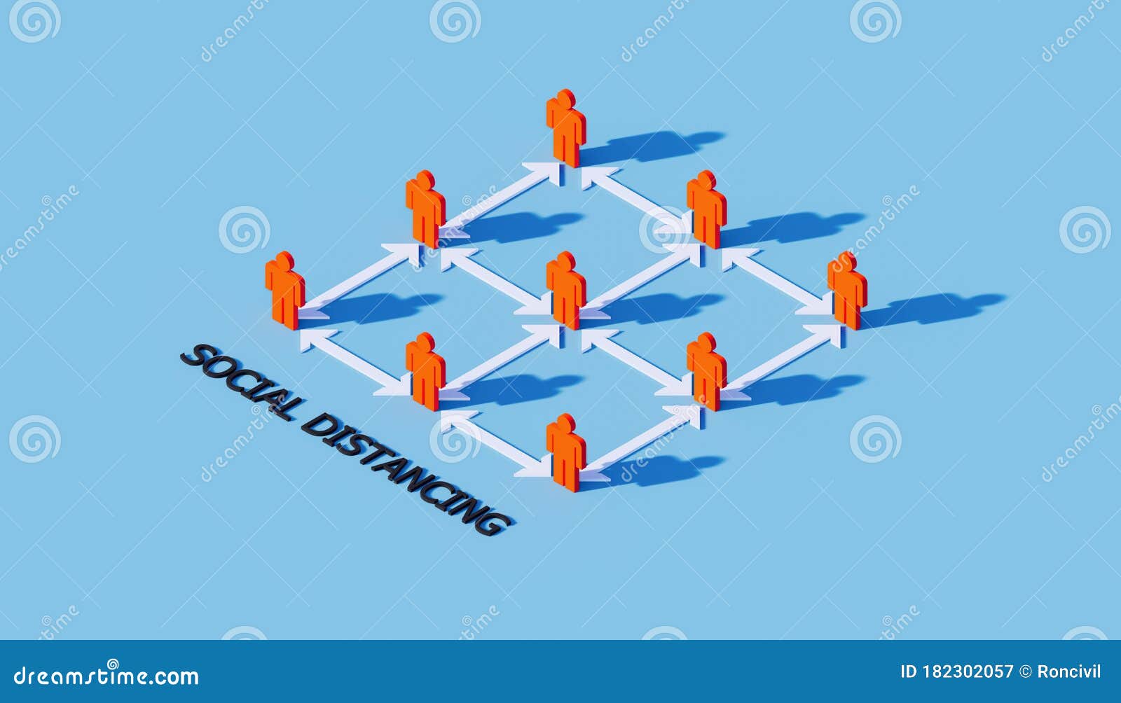 Social distancing concept stock illustration. Illustration of human ...
