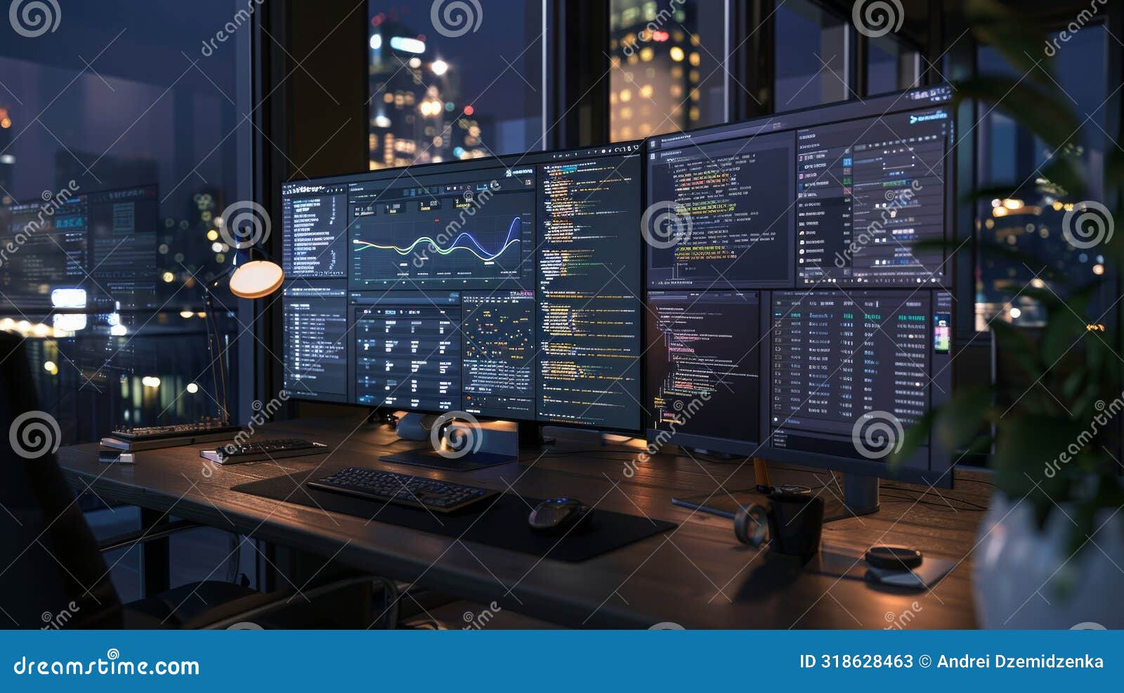Dark Project Timeline Gantt Graph Diagram Schema Template With Color Overlay Blocks Vector