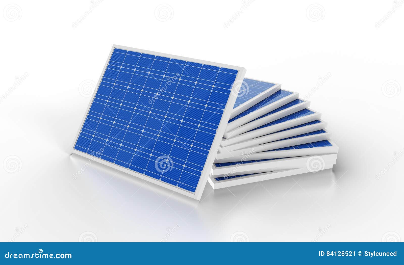 3d Rendering Solar Panels Stack Stock Illustration - Illustration of ...