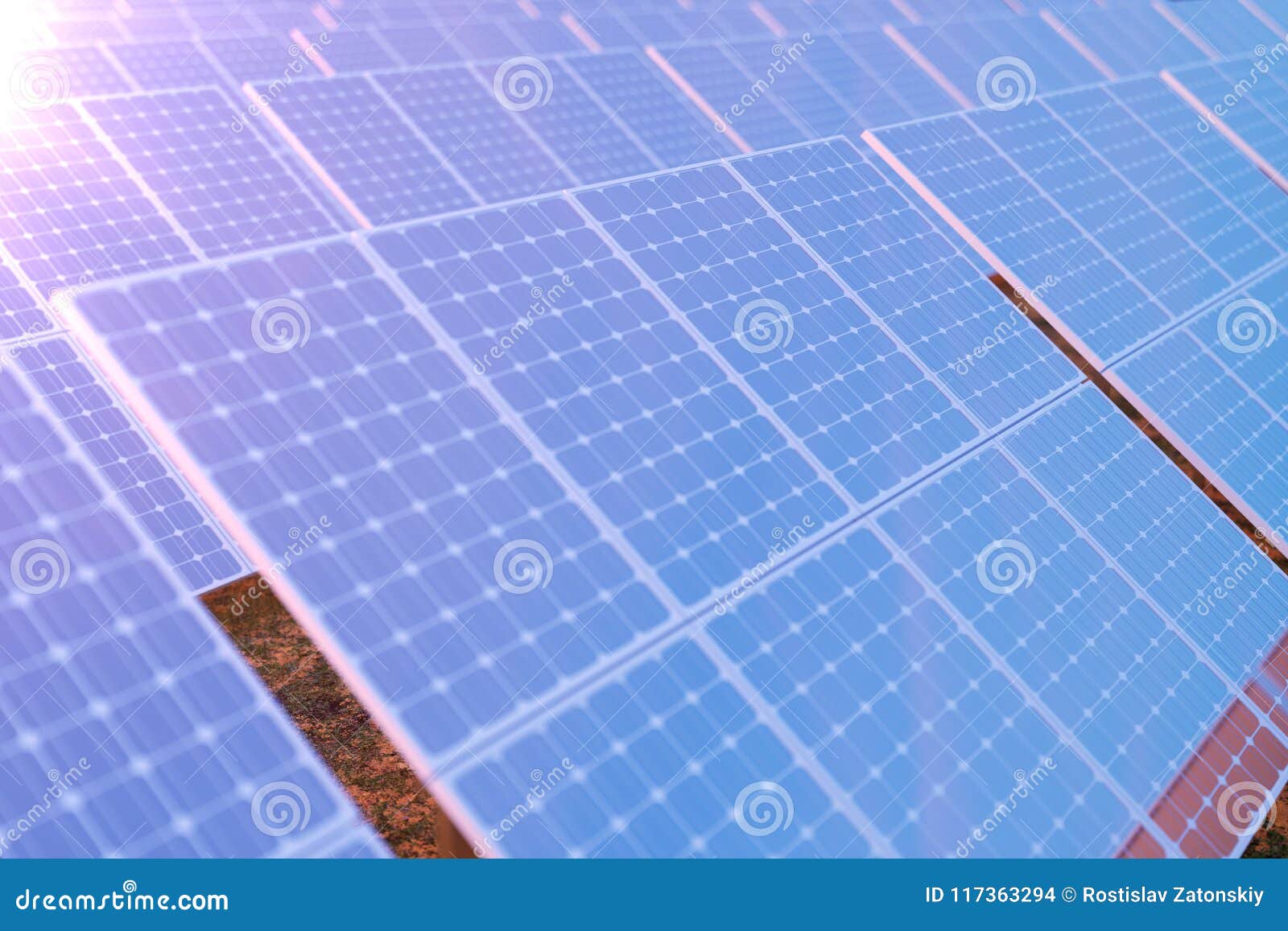 3D Rendering Solar Power Generation Technology. Alternative Energy ...
