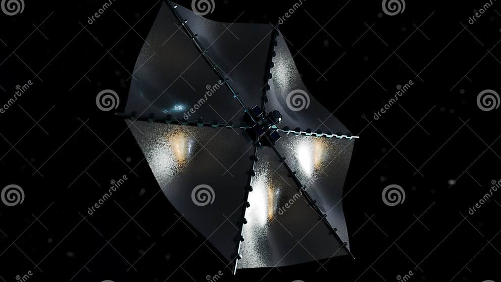 3d Rendering of a Solar Sail in the Outer Space Stock Illustration ...
