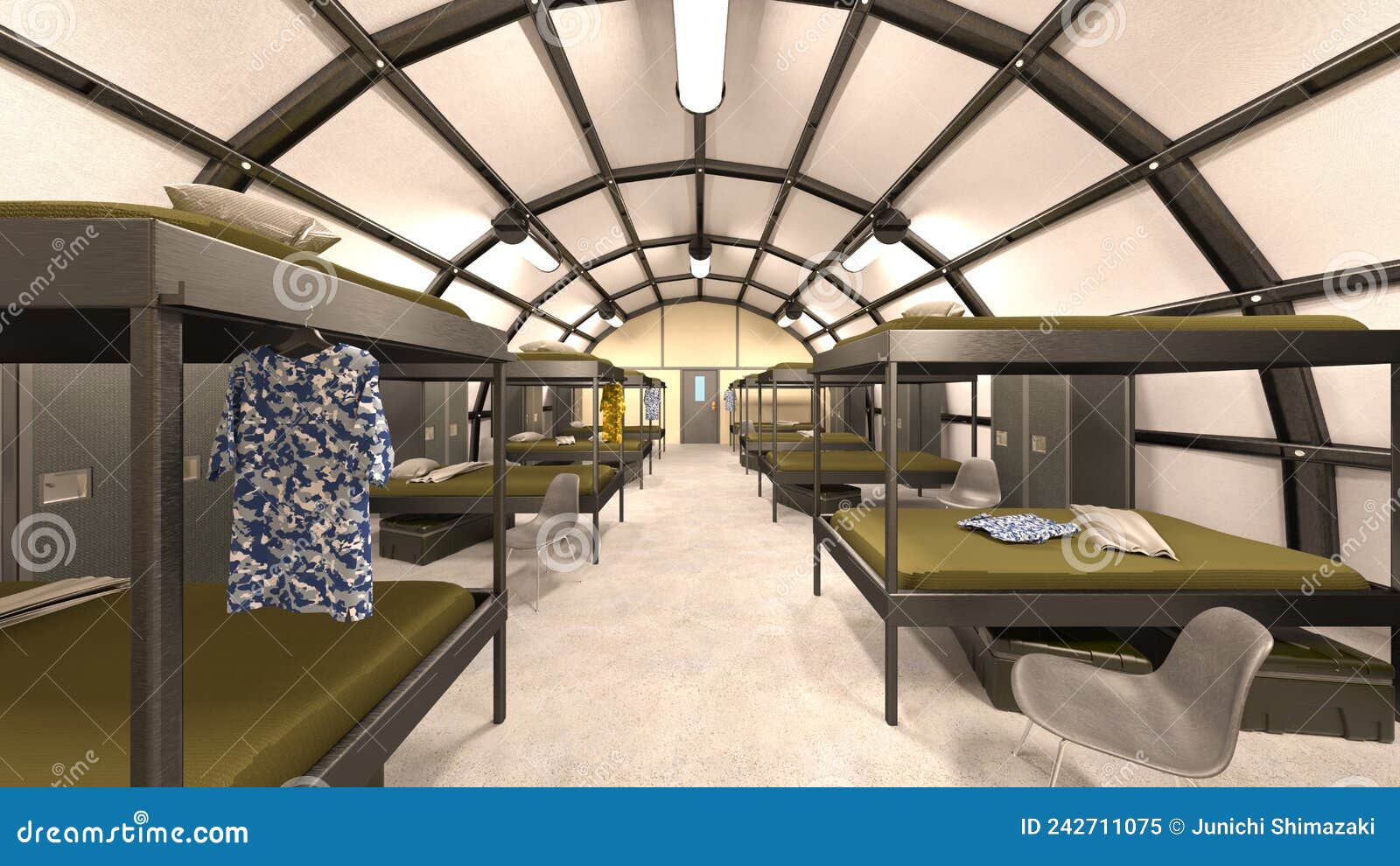 3D Rendering of the Soldier Waiting Room Stock Illustration ...