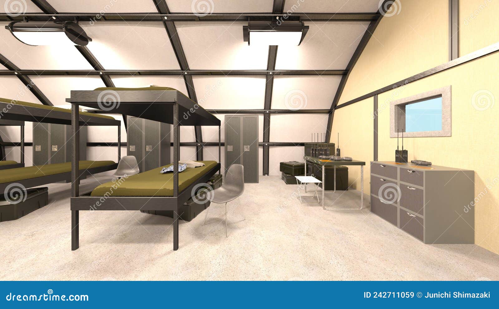 3D Rendering of the Soldier Waiting Room Stock Illustration ...