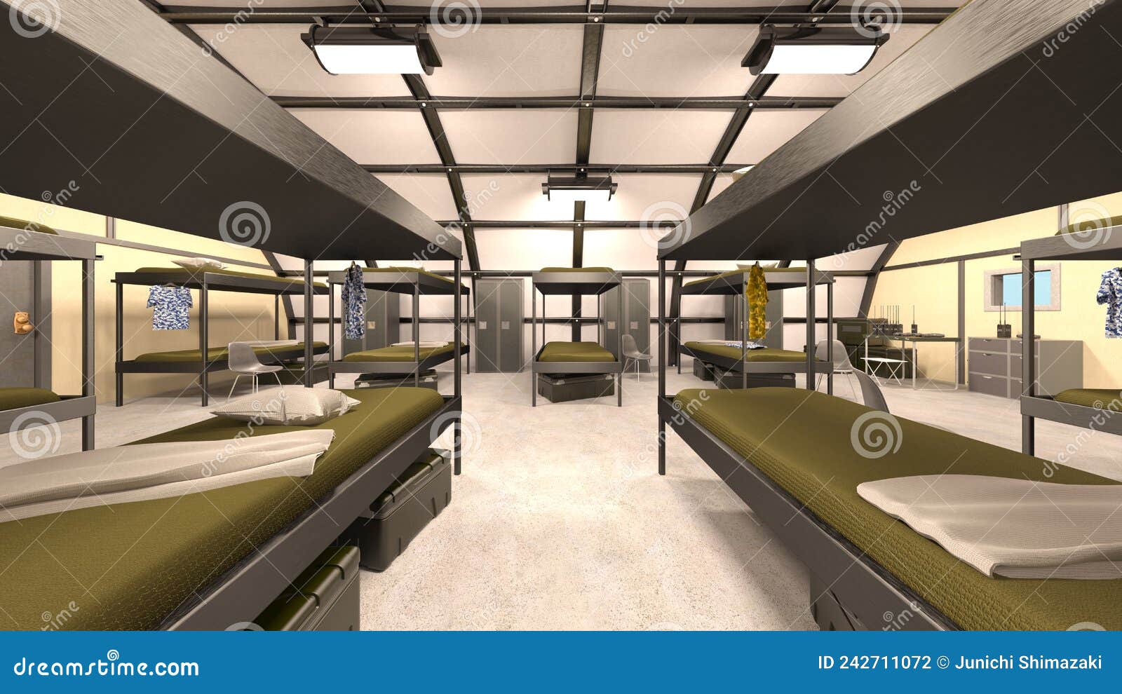 3D Rendering of the Soldier Waiting Room Stock Illustration ...