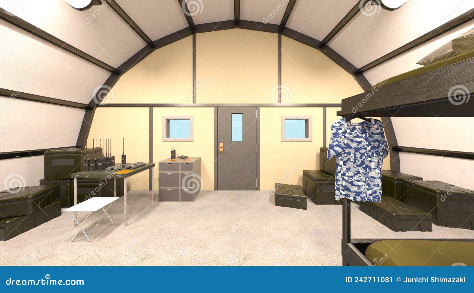 3D Rendering of the Soldier Waiting Room Stock Illustration ...