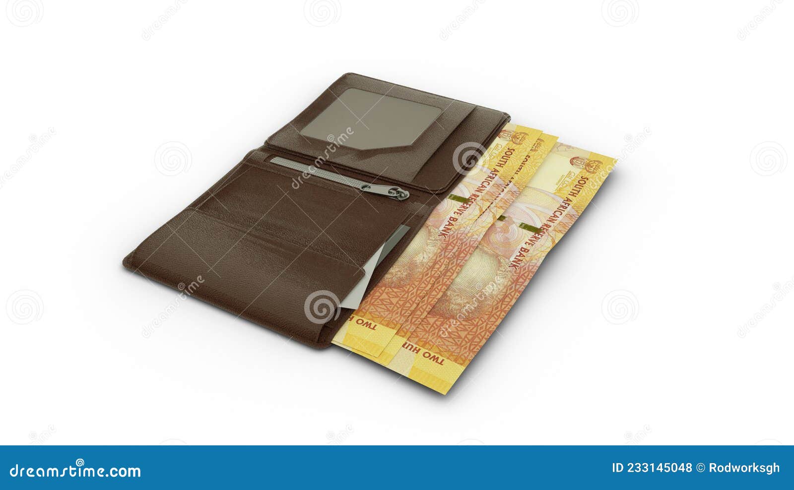 South African Rand Notes in Wallet Stock Illustration - Illustration of ...