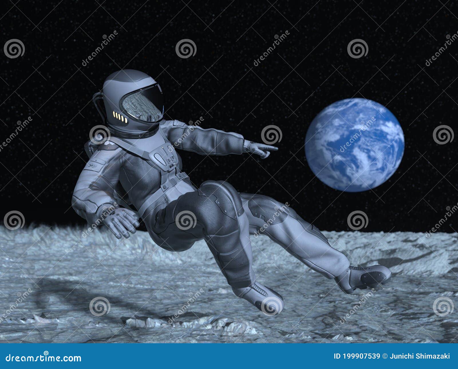 3D Rendering of Space Astronaut Stock Illustration - Illustration of ...