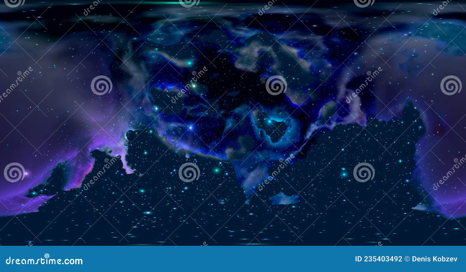 3d Rendering. Space Background with Nebula and Stars. Environment 360 ...