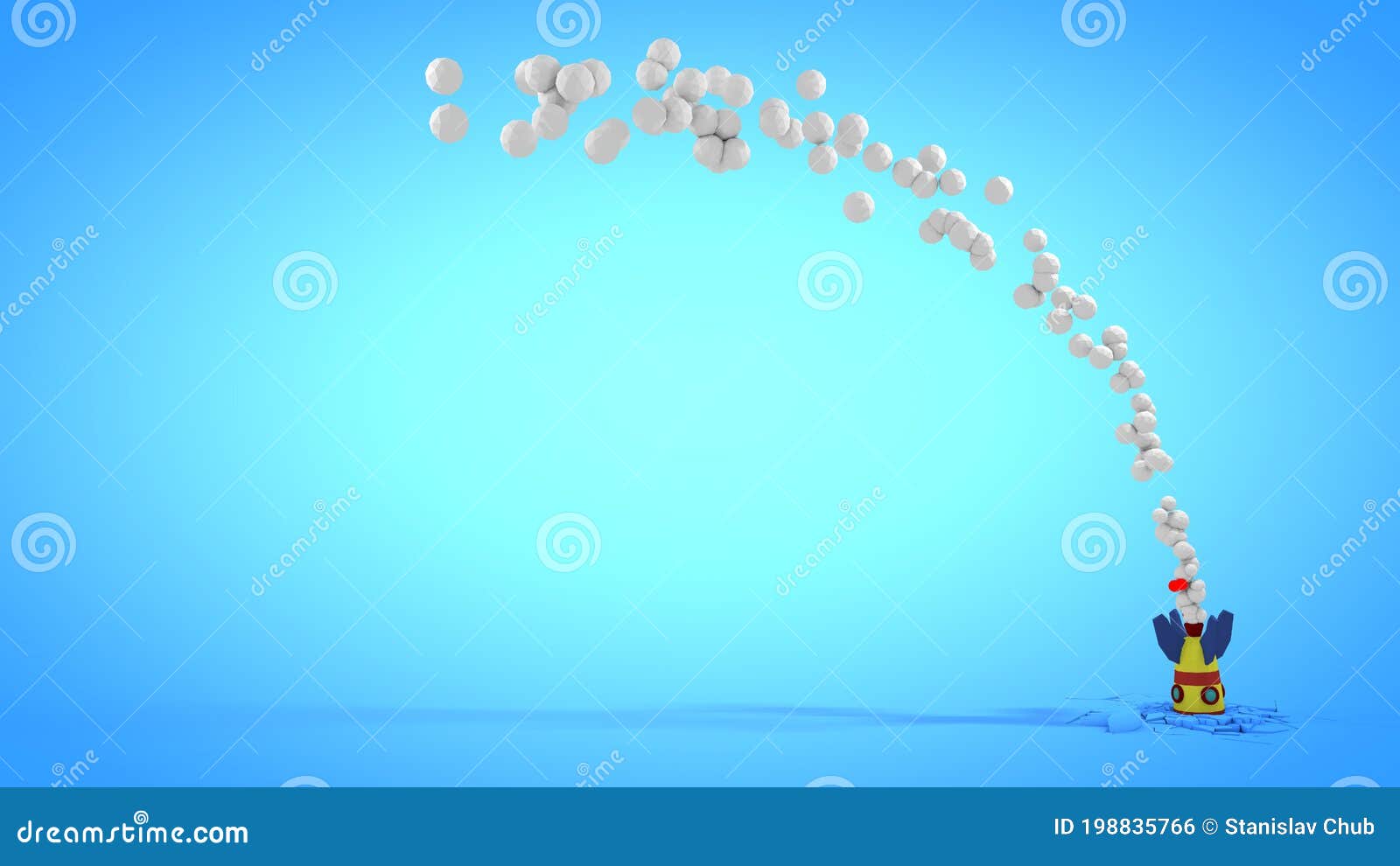 3D Rendering of a Space Rocket that Failed To Take Off and Crashed. the ...