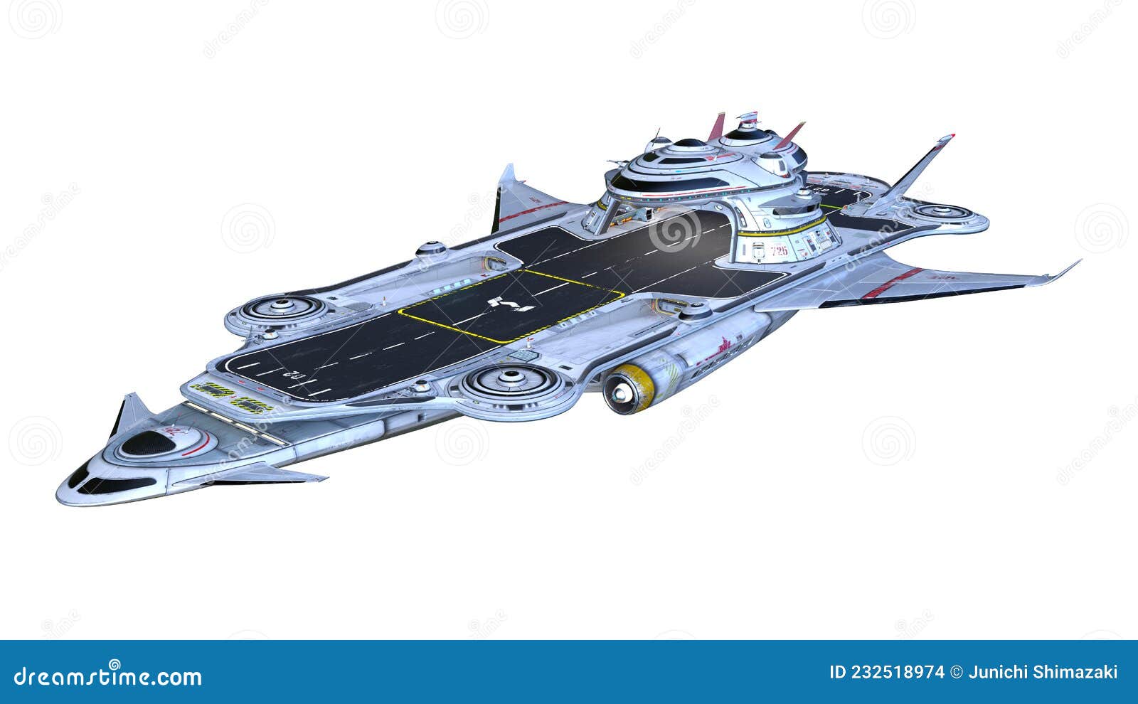 3D Rendering of a Space Ship Stock Illustration - Illustration of ...