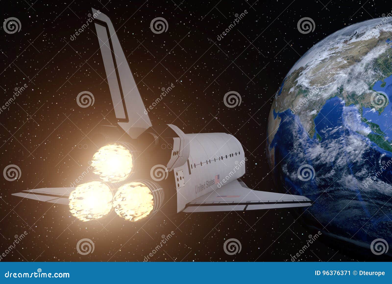 A Rendering Of Space Ships Flying Towards A Futuristic Planetary Base ...