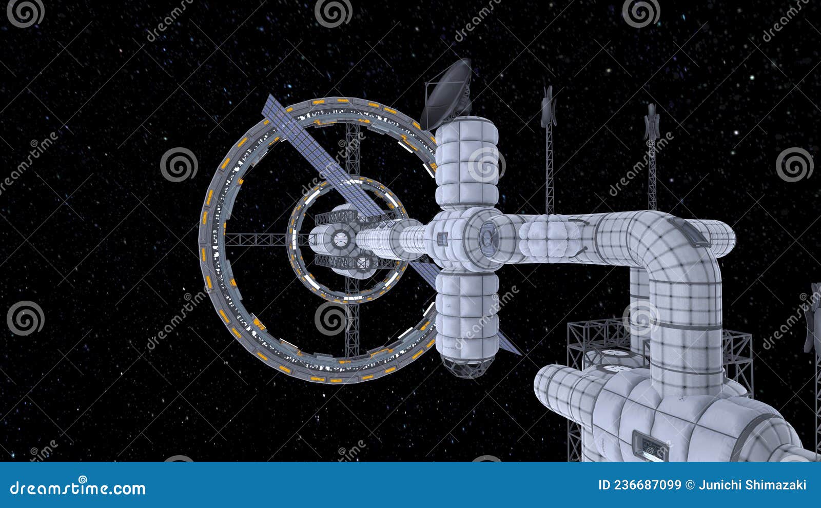 3D Rendering of the Space Station Stock Illustration - Illustration of ...