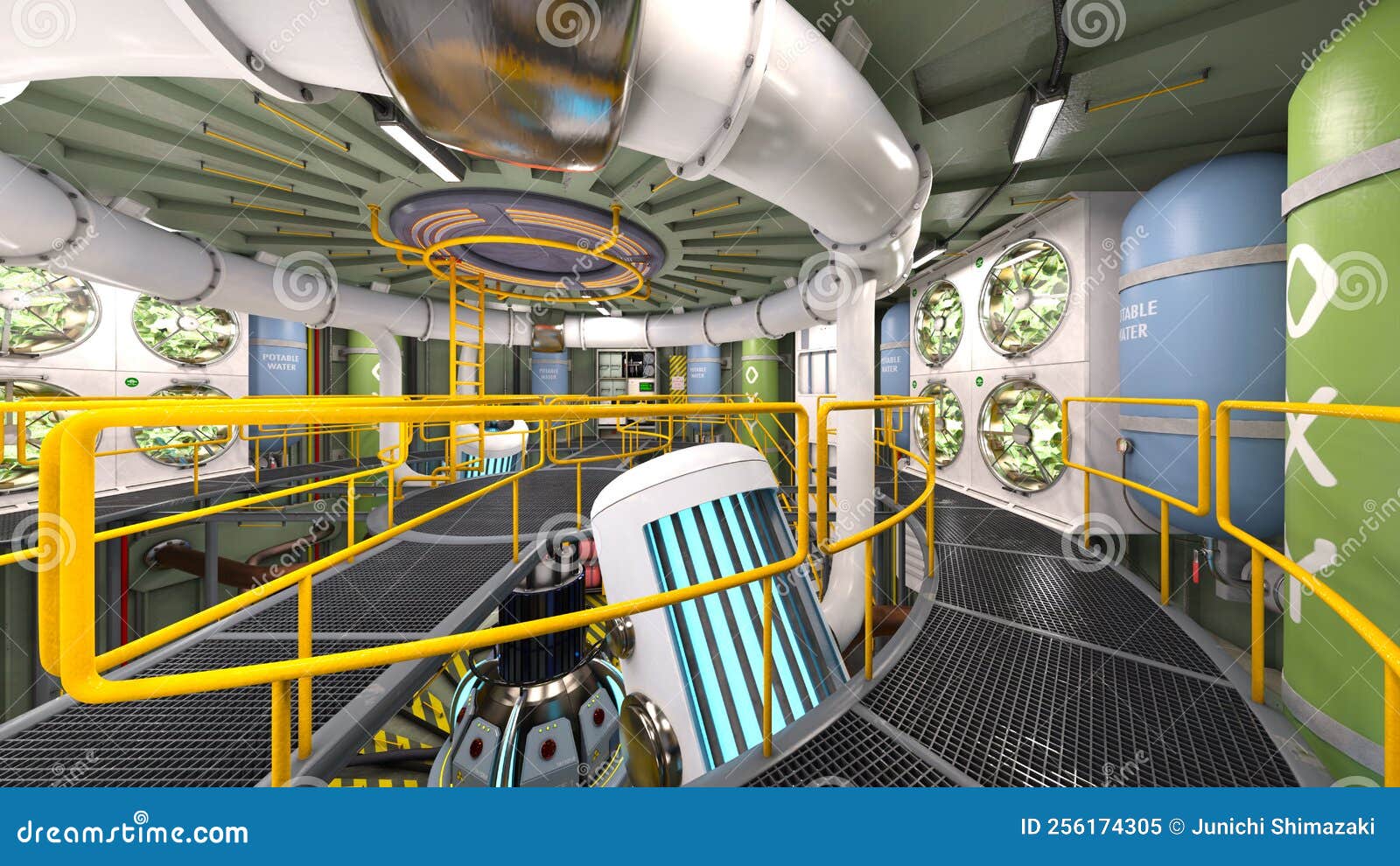 3D Rendering of the Spacecraft Inside Stock Illustration - Illustration ...