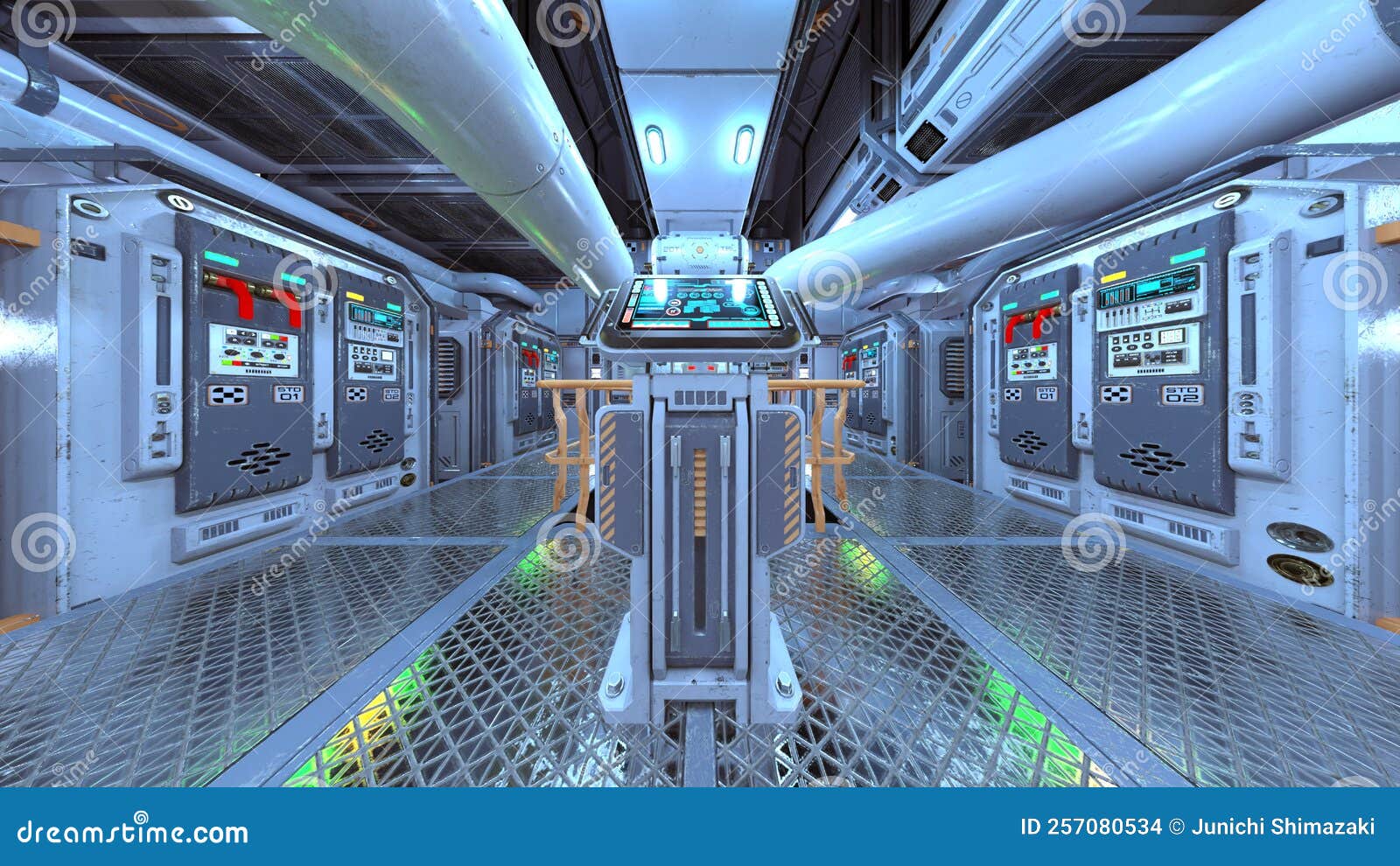 3D Rendering of the Spacecraft Inside Stock Illustration - Illustration ...