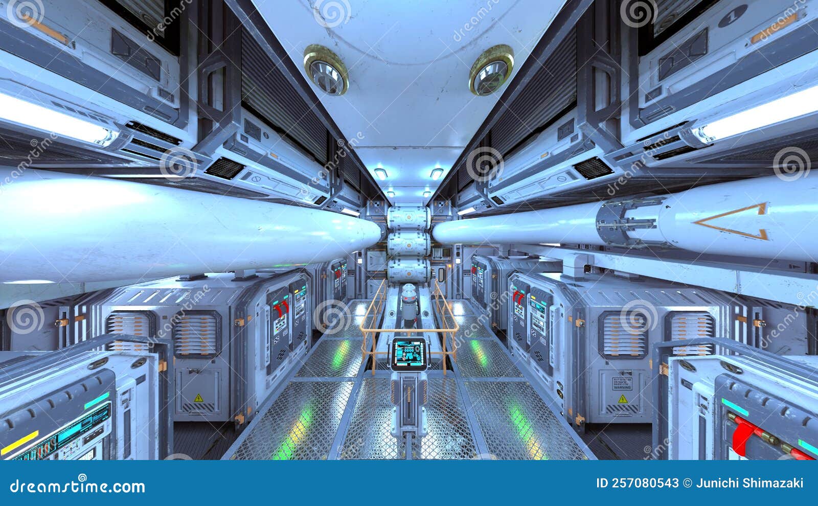 3D Rendering of the Spacecraft Inside Stock Illustration - Illustration ...