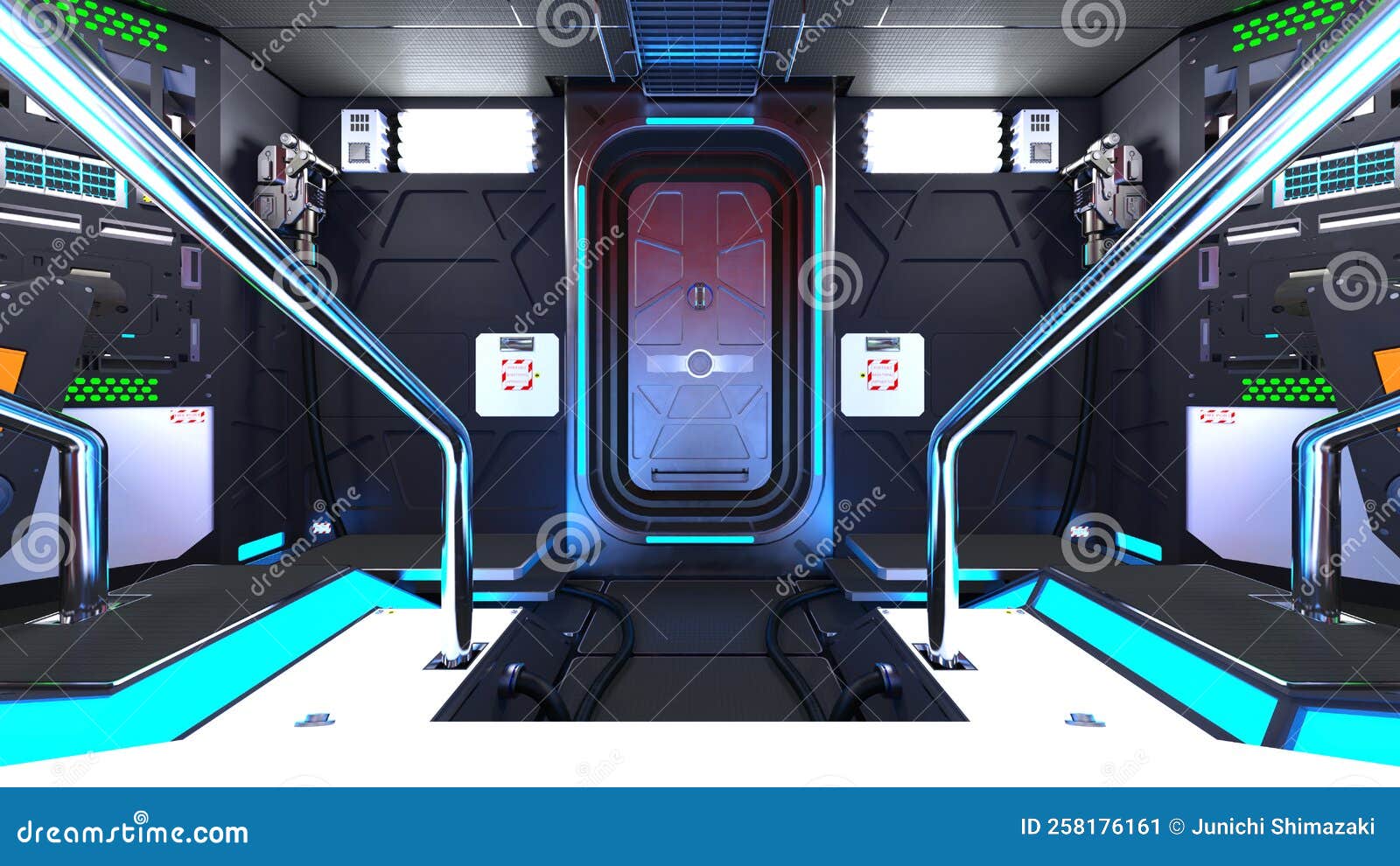 3D Rendering of the Spacecraft Inside Stock Illustration - Illustration ...