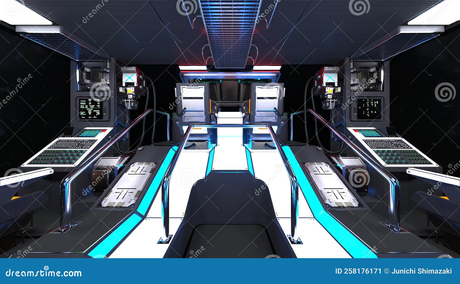 3D Rendering of the Spacecraft Inside Stock Illustration - Illustration ...