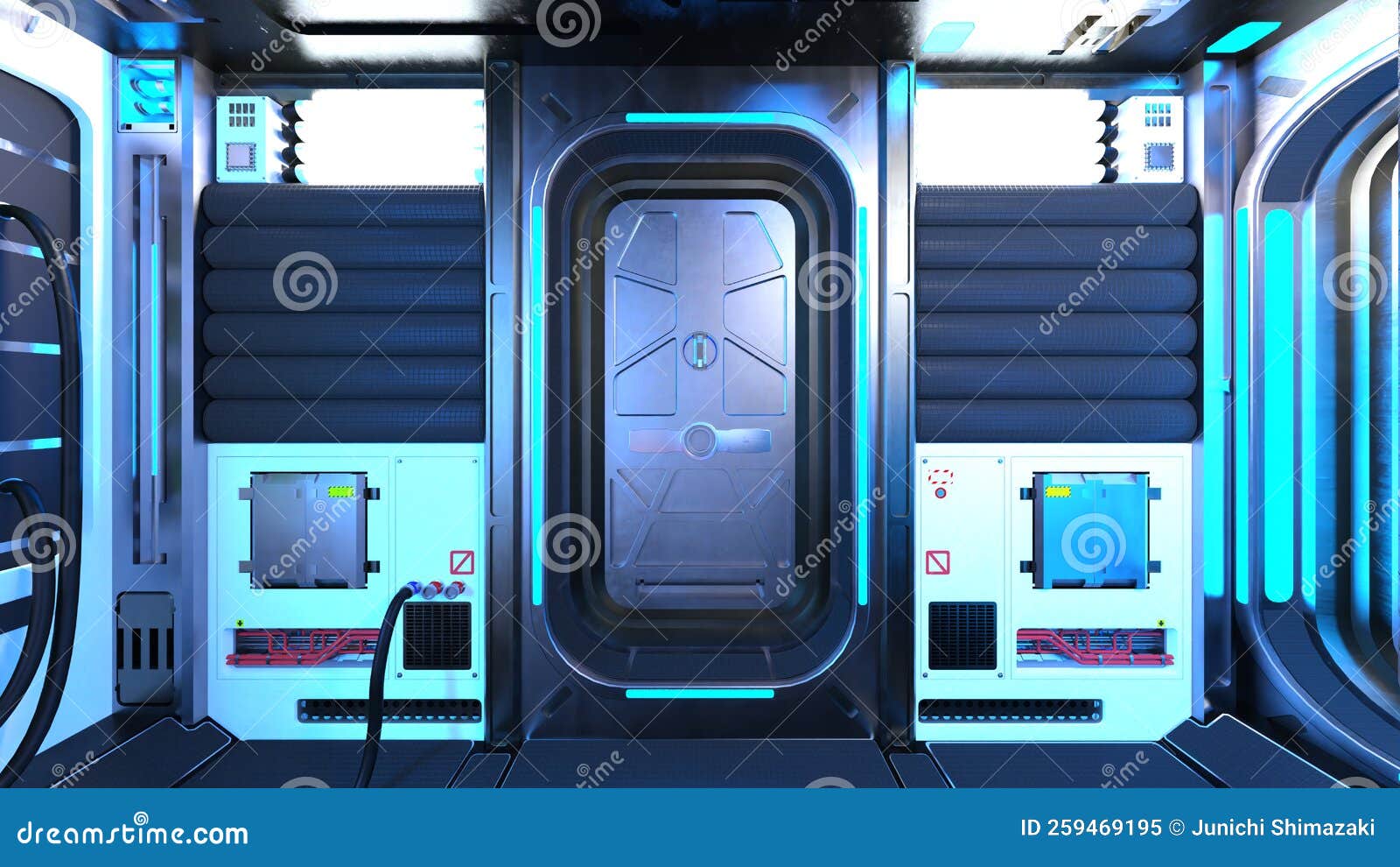3D Rendering of the Spacecraft Inside Stock Illustration - Illustration ...