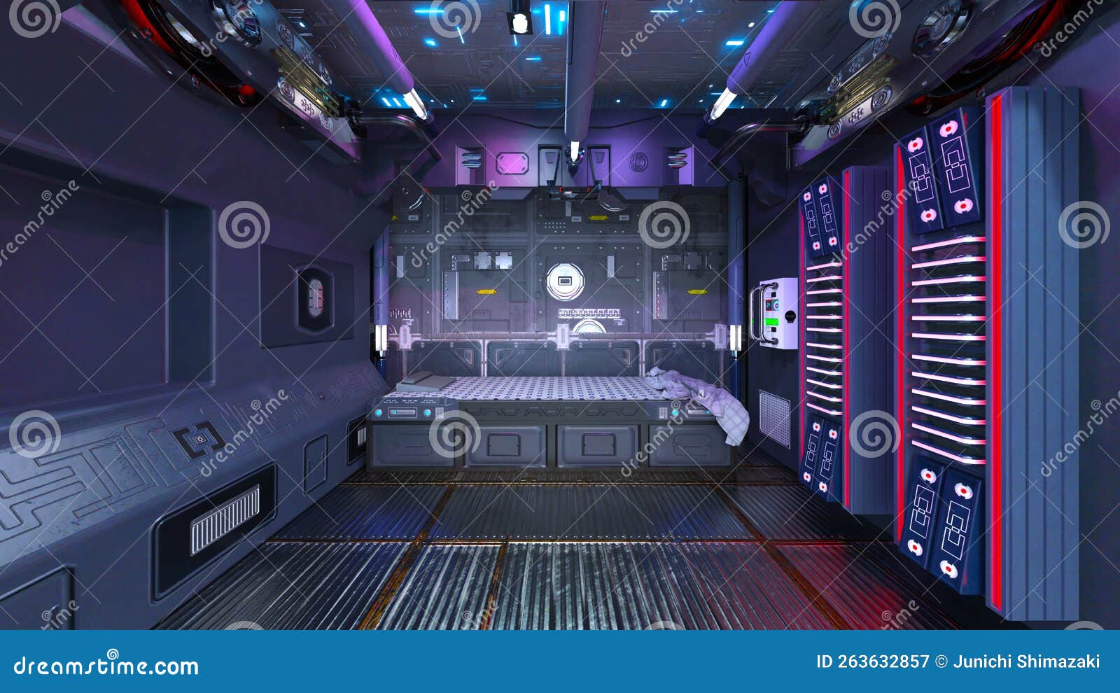 3D Rendering of the Spacecraft Inside Stock Illustration - Illustration ...