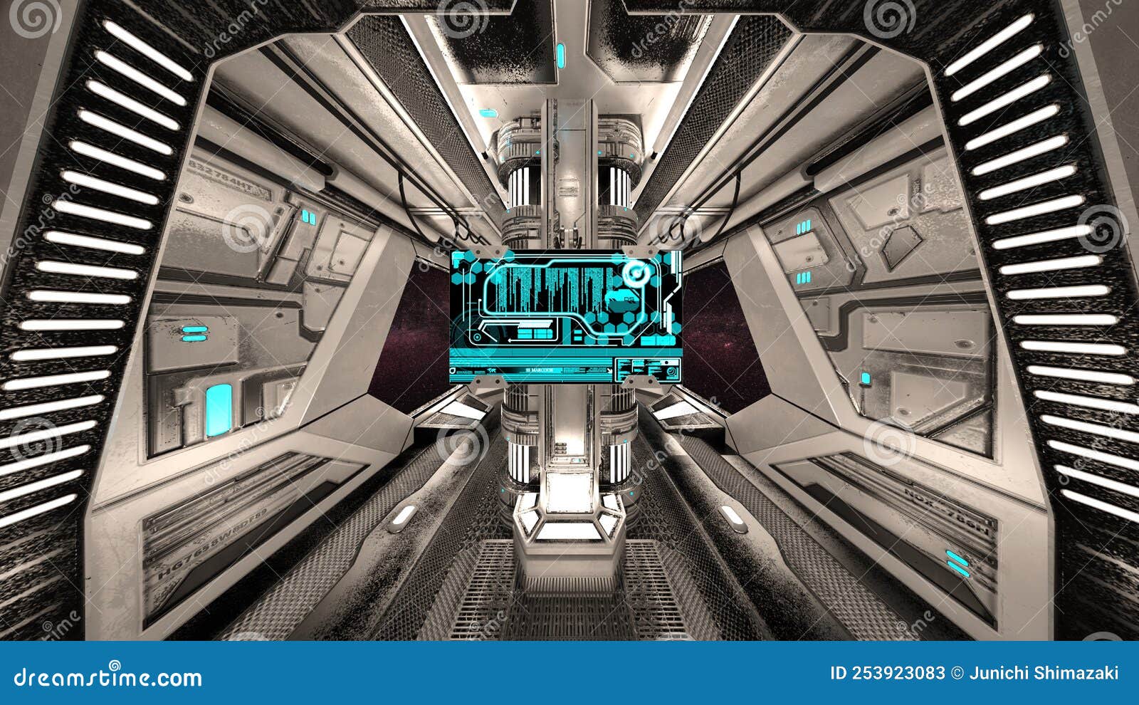 3D Rendering of the Spacecraft Inside Stock Illustration - Illustration ...