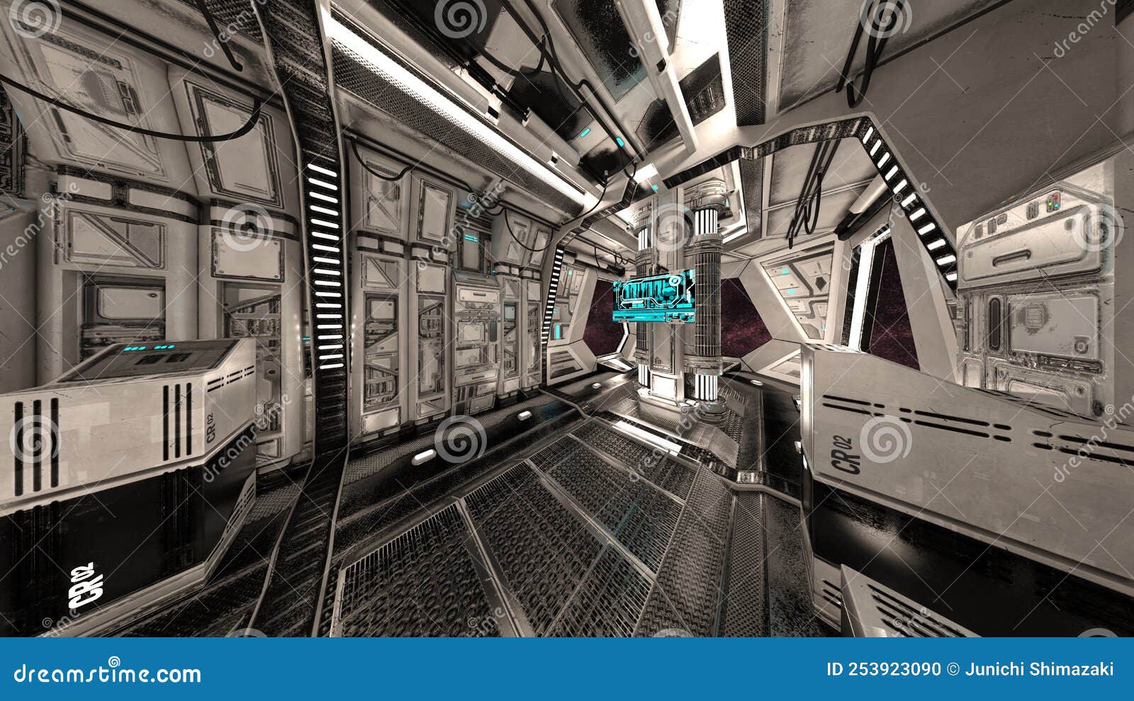 3D Rendering of the Spacecraft Inside Stock Illustration - Illustration ...