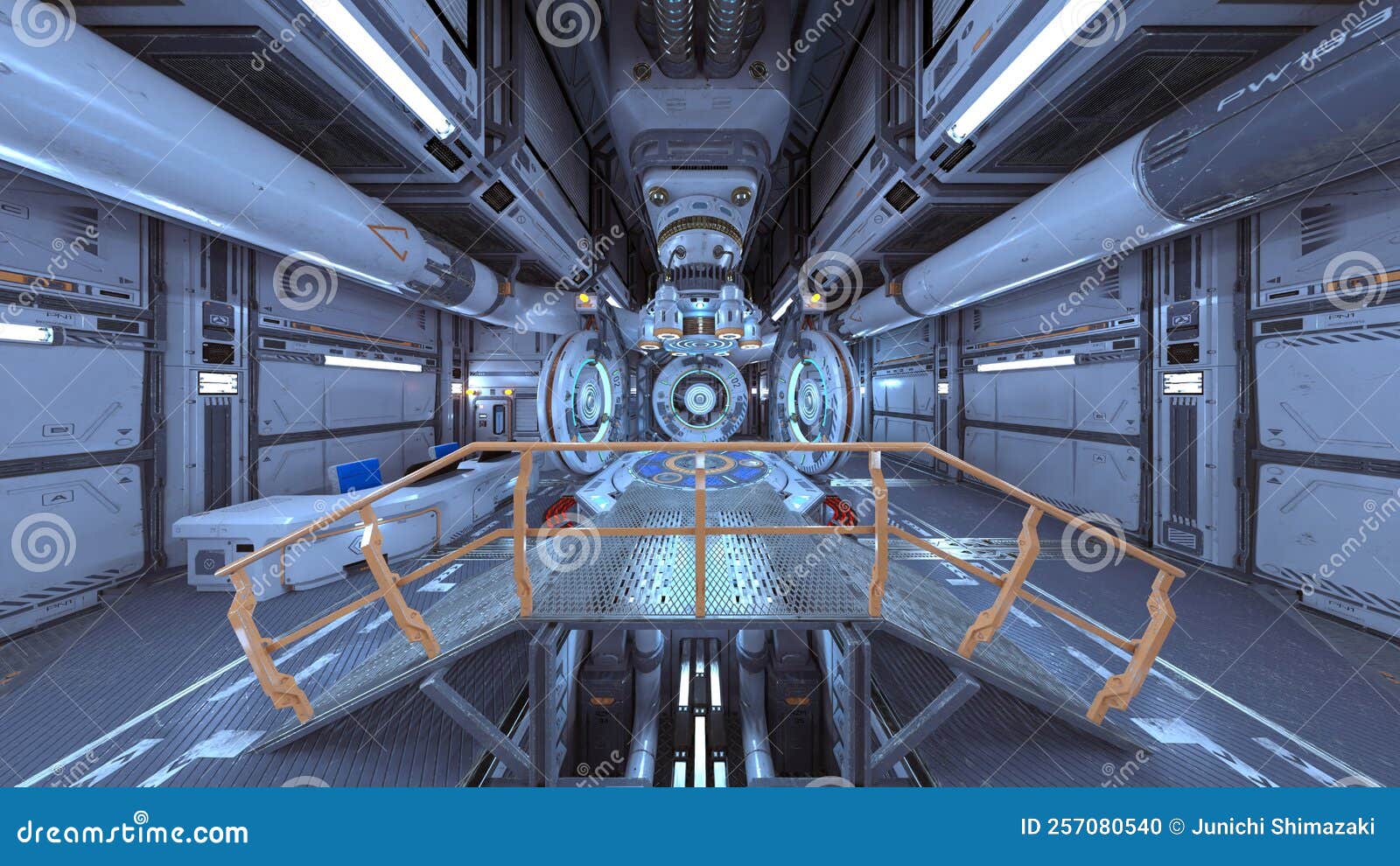 3D Rendering of the Spacecraft Inside Stock Illustration - Illustration ...