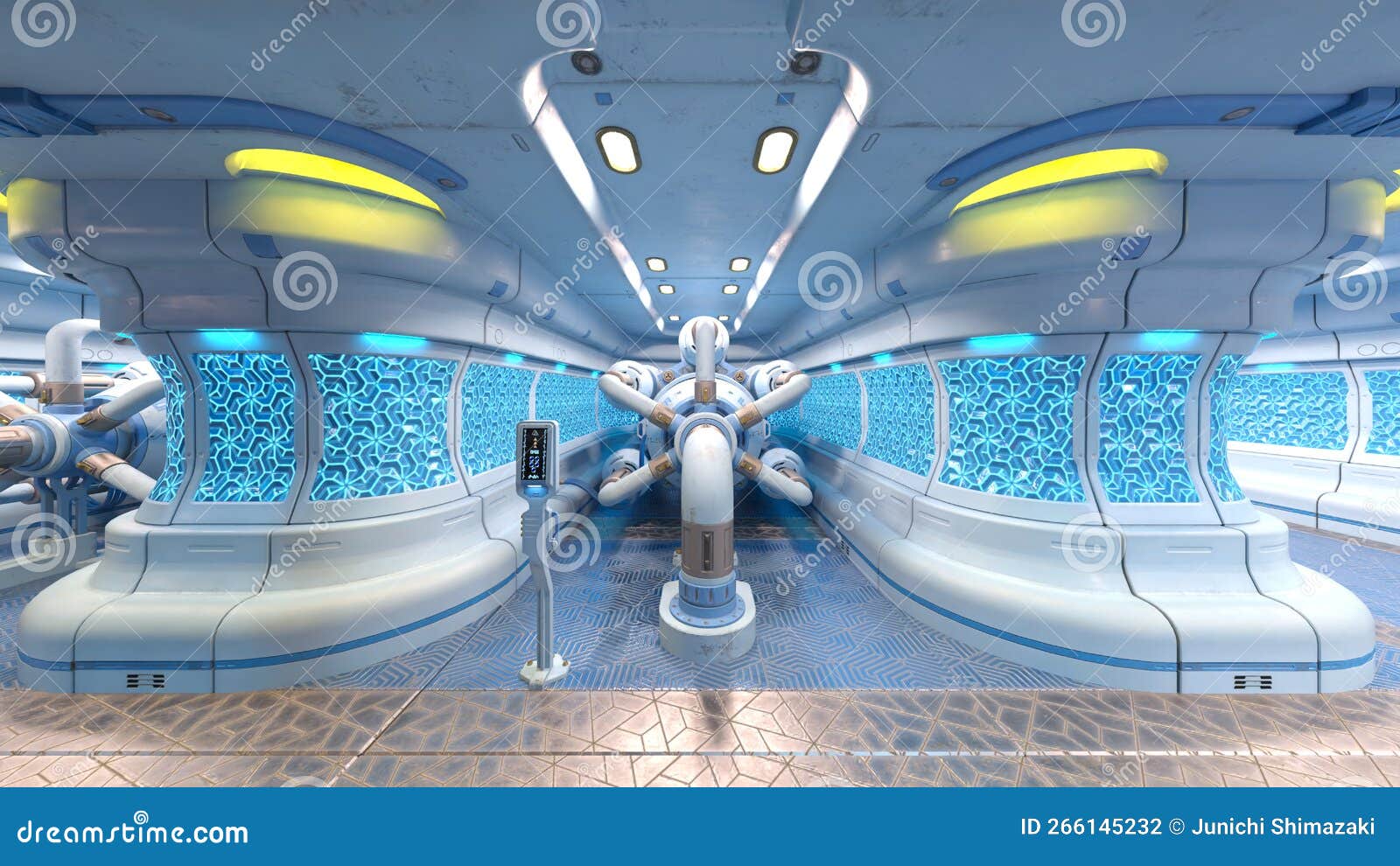 3D Rendering of the Spacecraft Inside Stock Illustration - Illustration ...