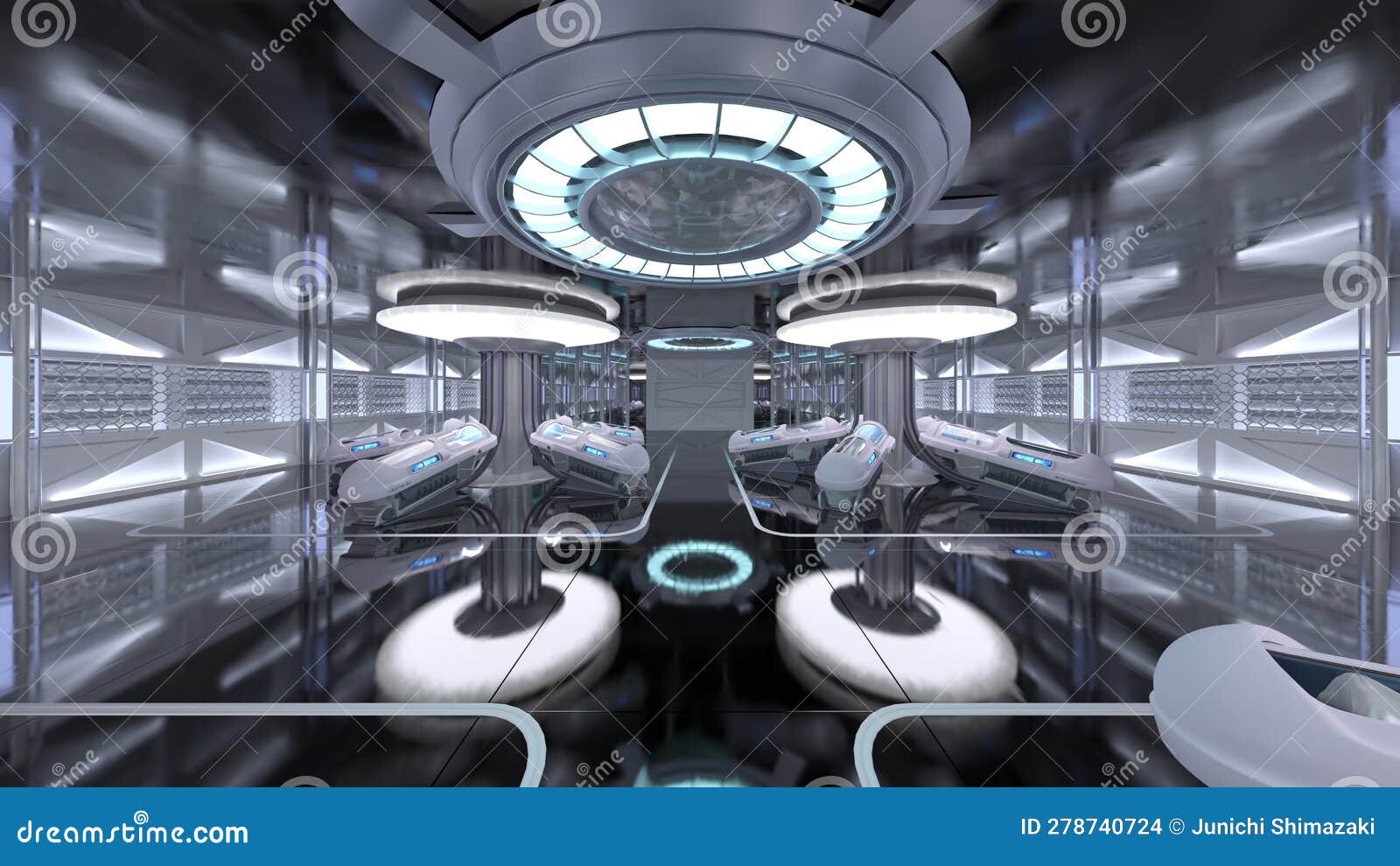 3D Rendering of the Spacecraft Inside Stock Illustration - Illustration ...
