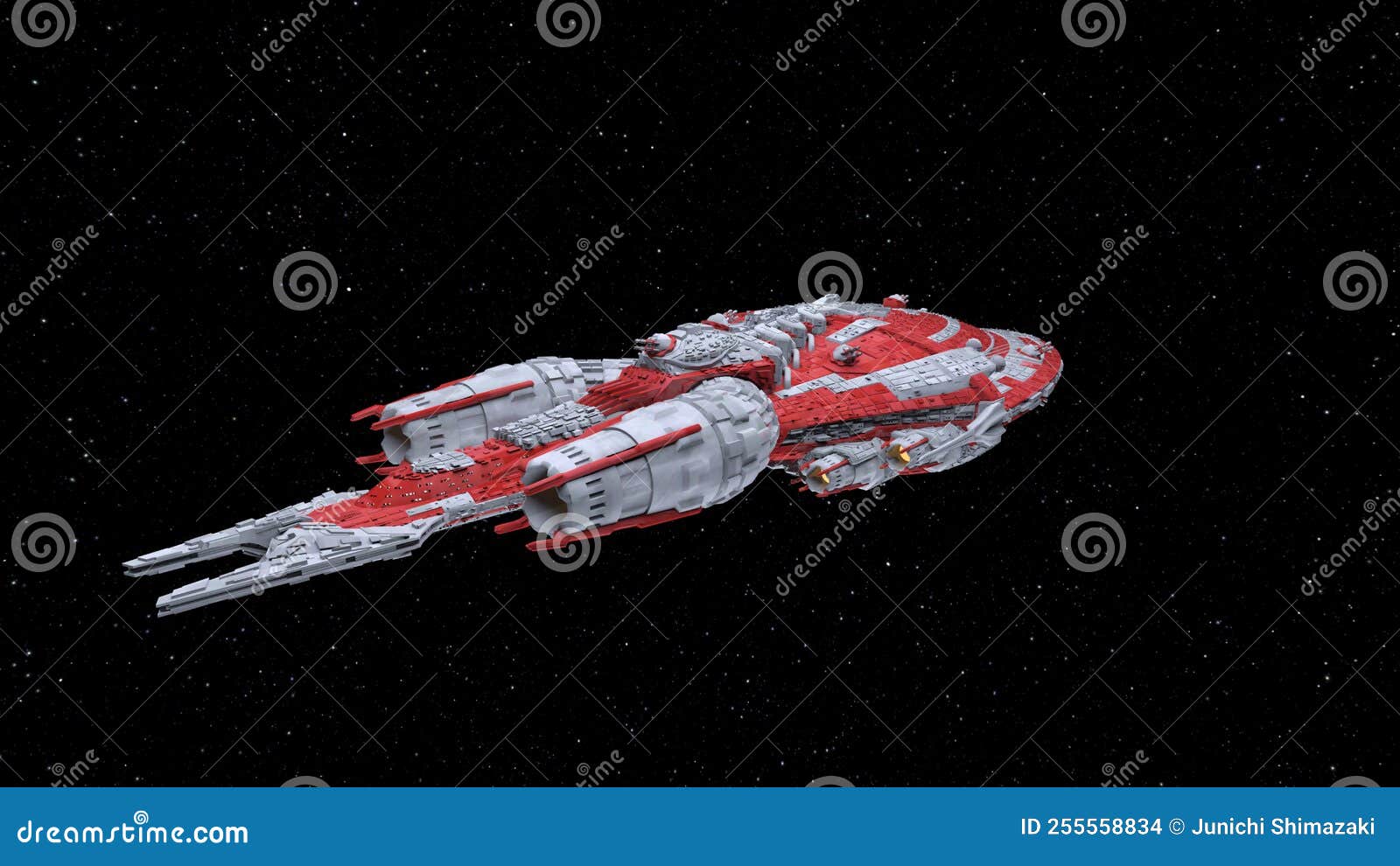 3D Rendering of a Spaceship Stock Illustration - Illustration of ...