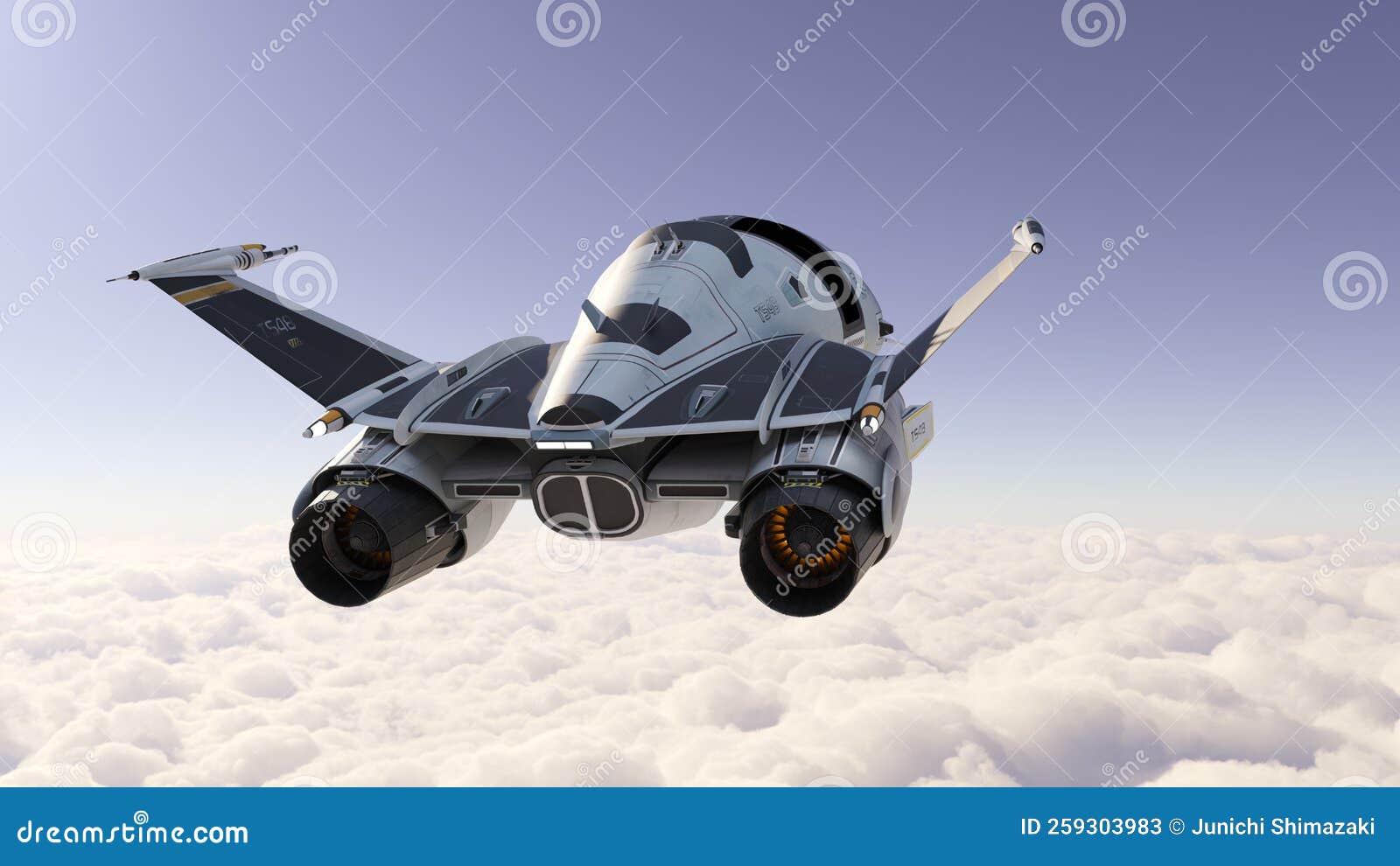 3D Rendering of a Spaceship Stock Illustration - Illustration of ...