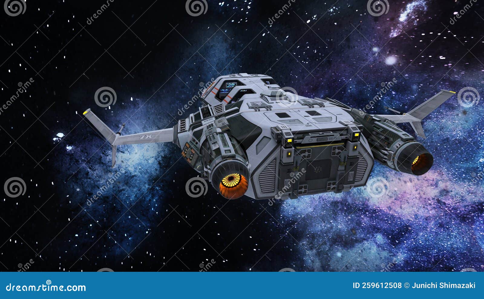 3D Rendering of a Spaceship Stock Illustration - Illustration of ...