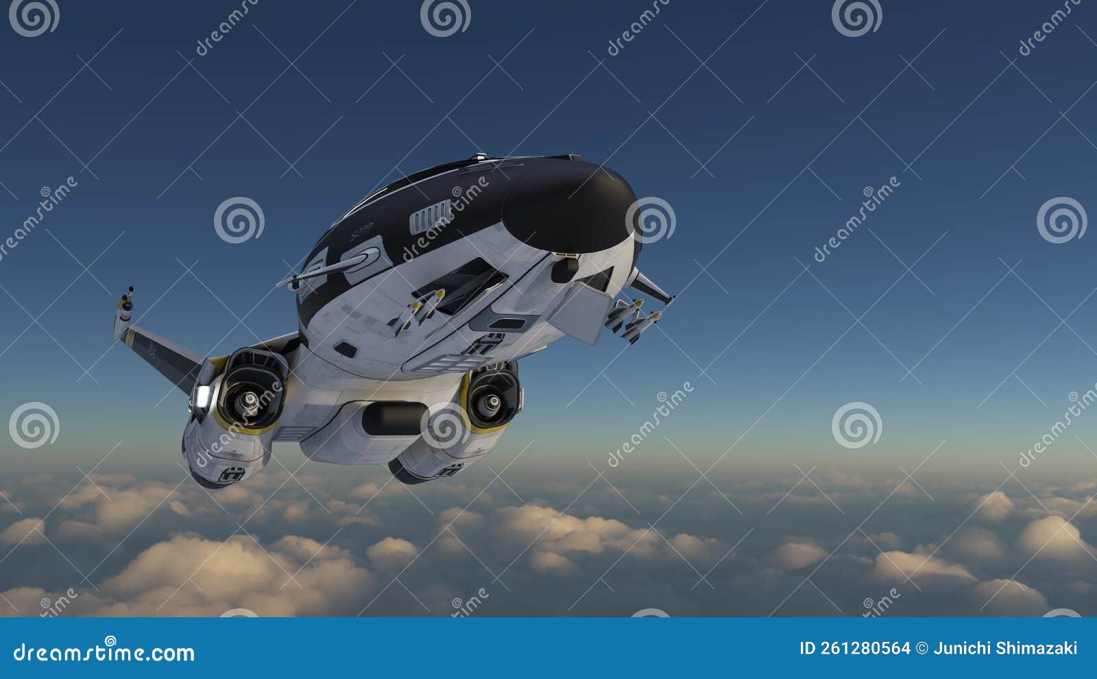 3D Rendering of a Spaceship Stock Illustration - Illustration of plane ...