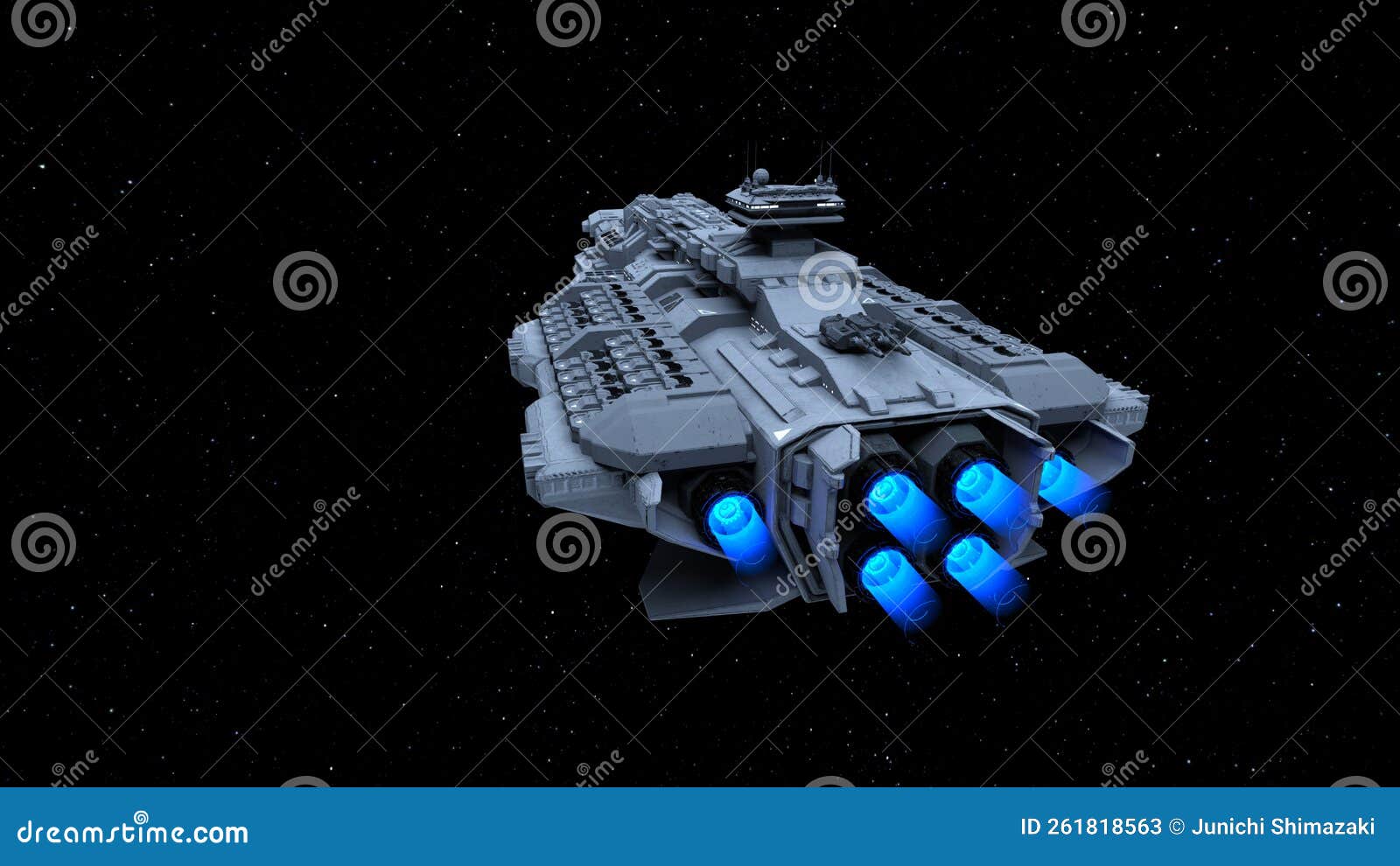 3D Rendering of a Spaceship Stock Illustration - Illustration of ...