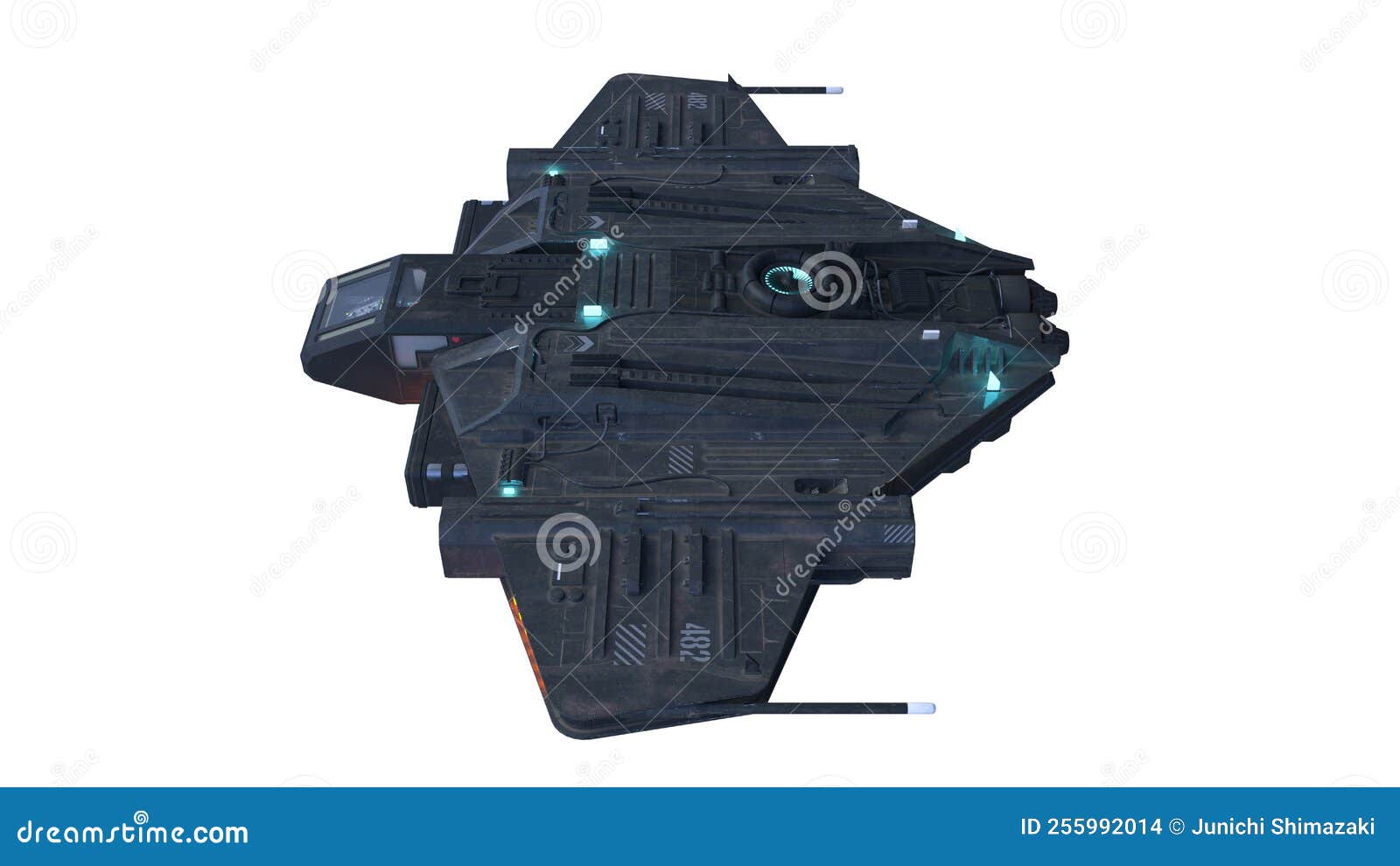 3D Rendering of a Spaceship Stock Illustration - Illustration of ...